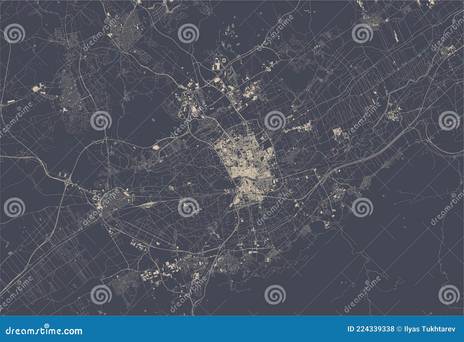Map of the City of Murcia, Spain Stock Vector - Illustration of highway ...