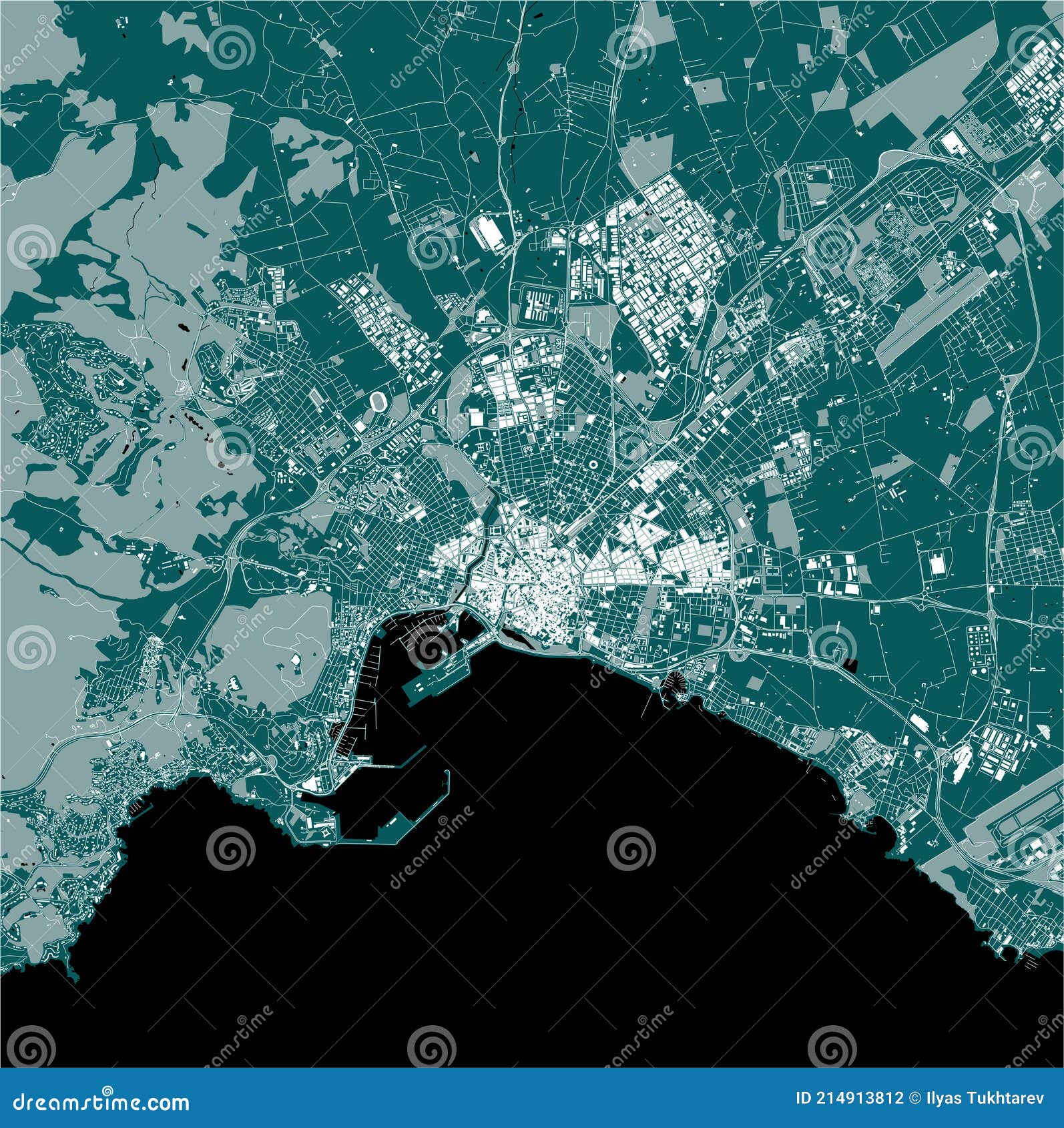 Map of the City of Palma, Spain Stock Vector - Illustration of center ...