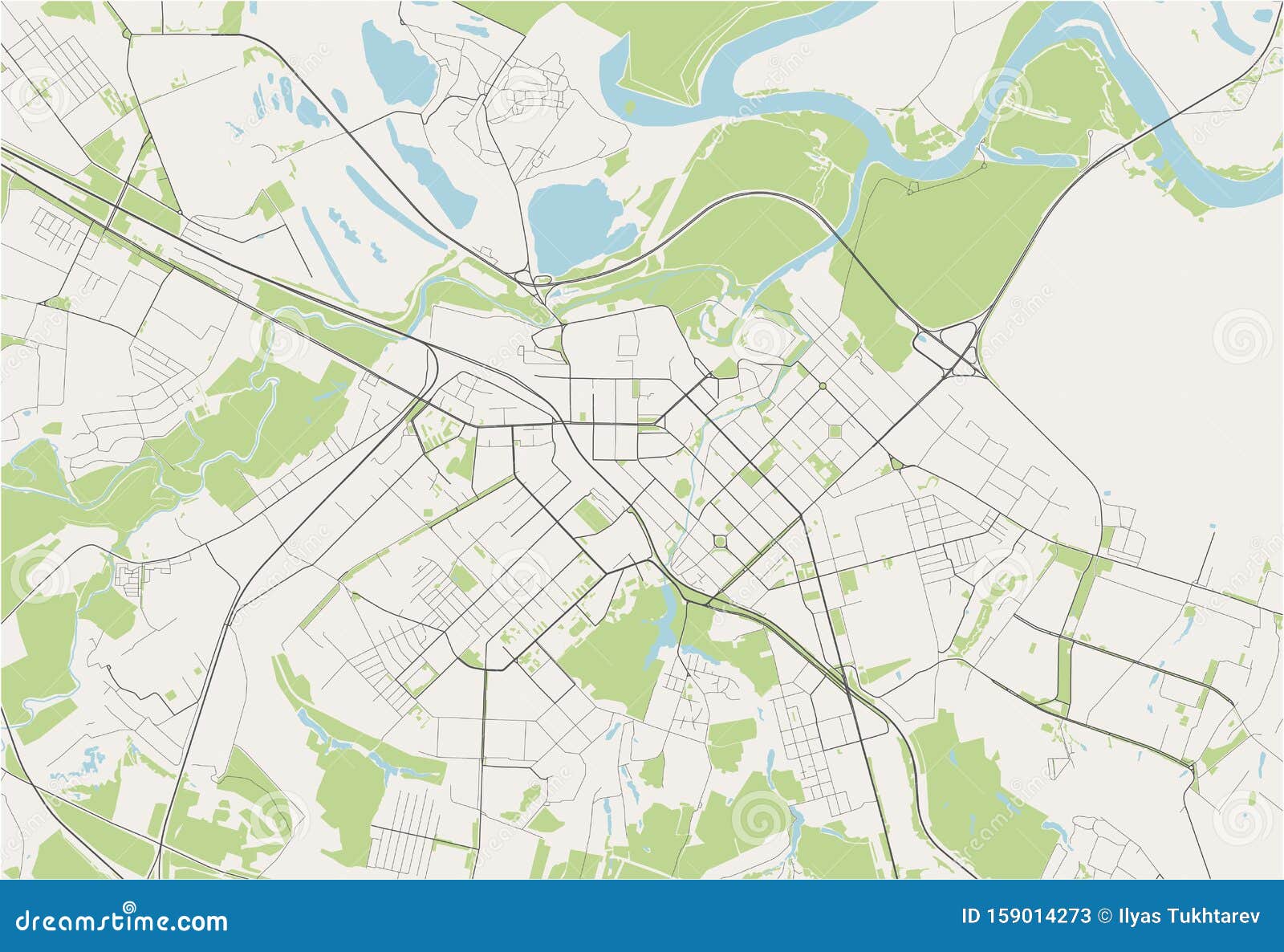 Map of the City of Ryazan, Russia Stock Illustration - Illustration of ...