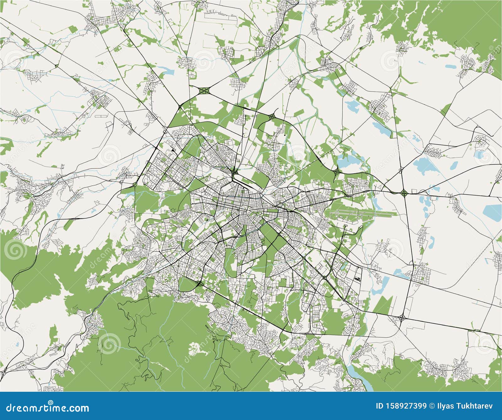 Map of the City of Sofia, Bulgaria Stock Illustration - Illustration of ...