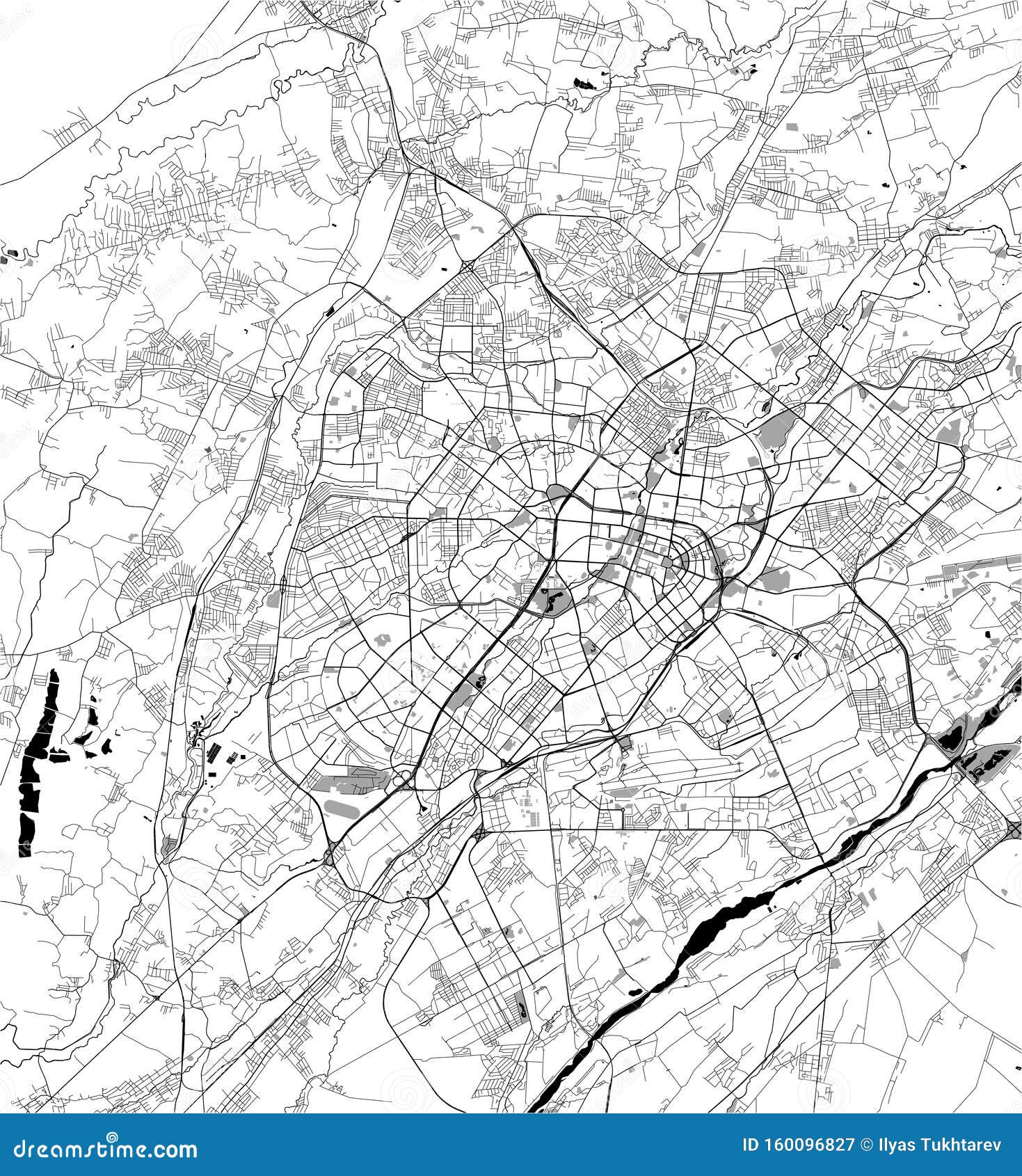 Map of the City of Tashkent, Uzbekistan Stock Illustration ...