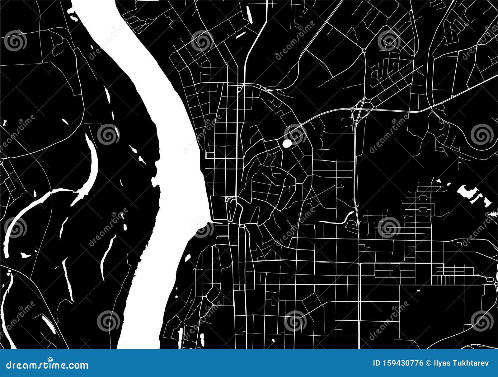 Map of the City of Tomsk, Russia Stock Illustration - Illustration of ...