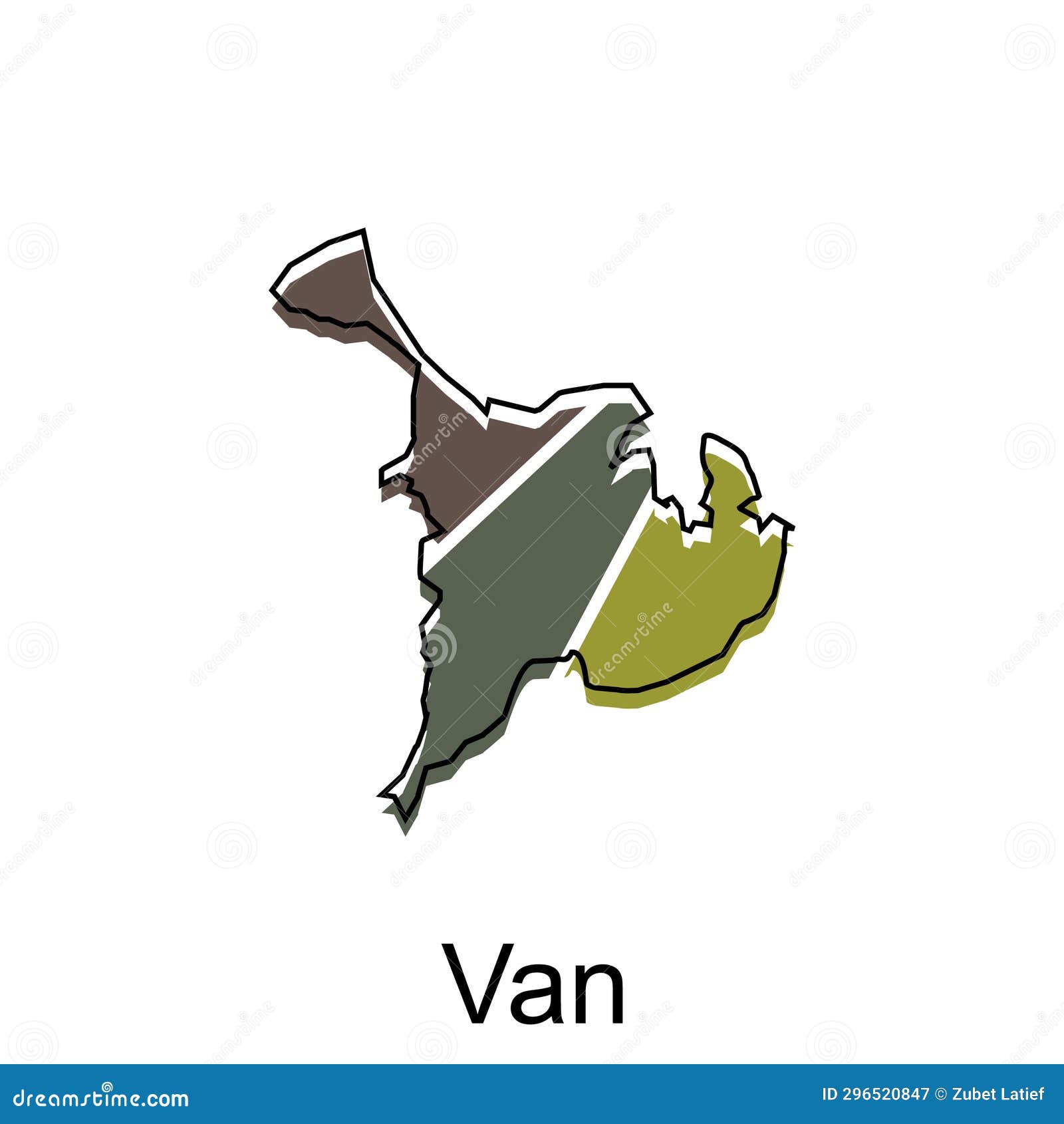 Vector Map City of Van Modern Outline, High Detailed Illustration ...