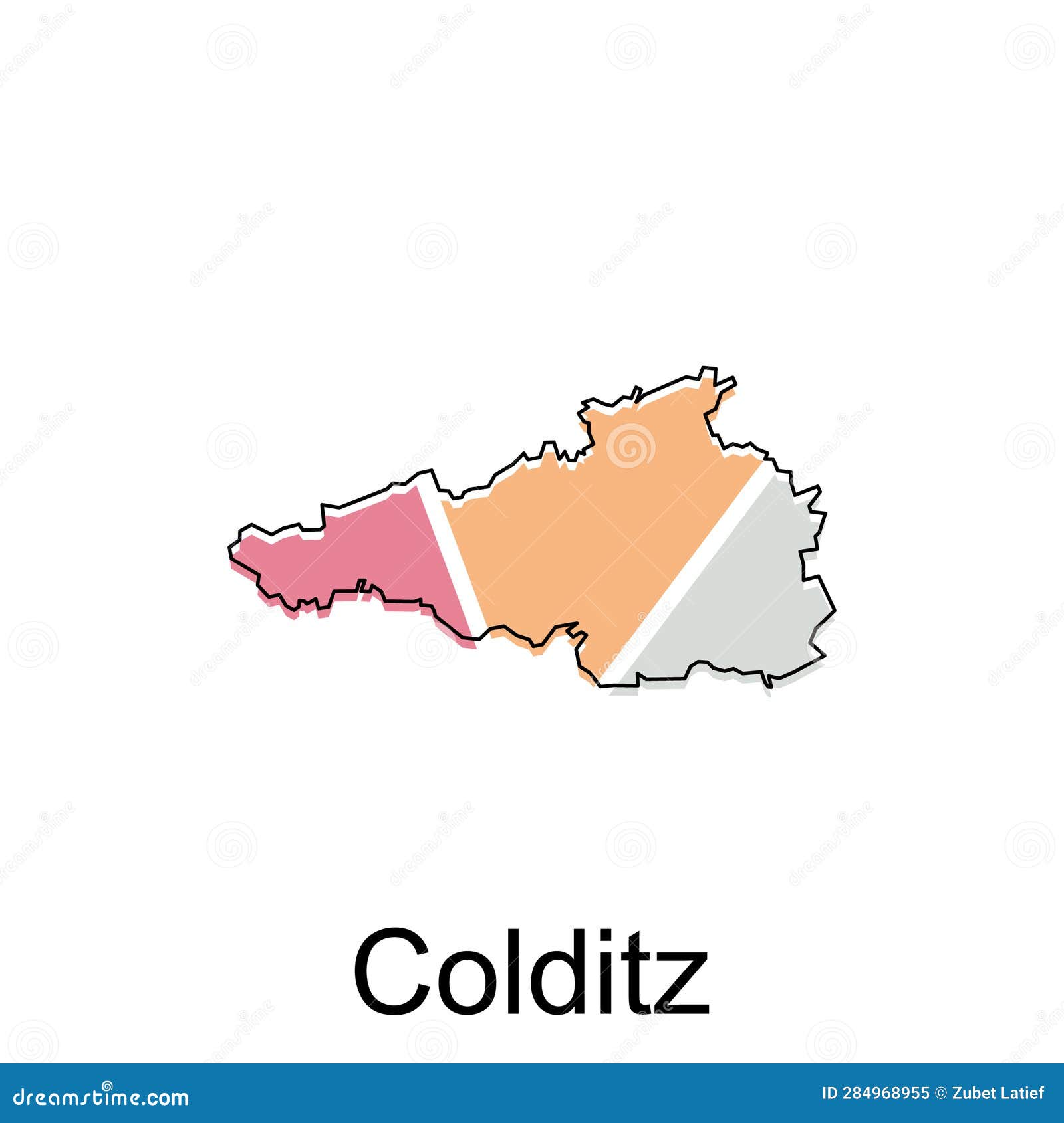Vector Map of Colditz Colorful Modern Outline Design, World Map Country ...