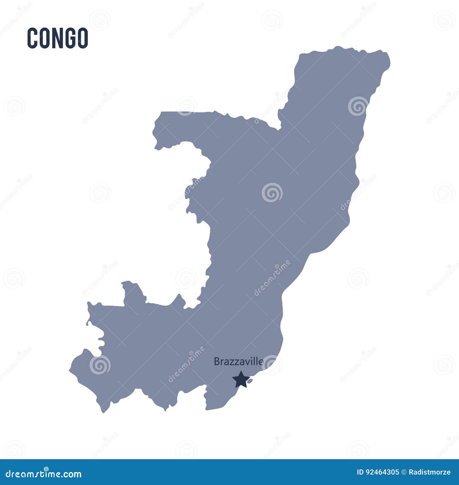 Vector Map of Congo Isolated on White Background. Stock Vector ...
