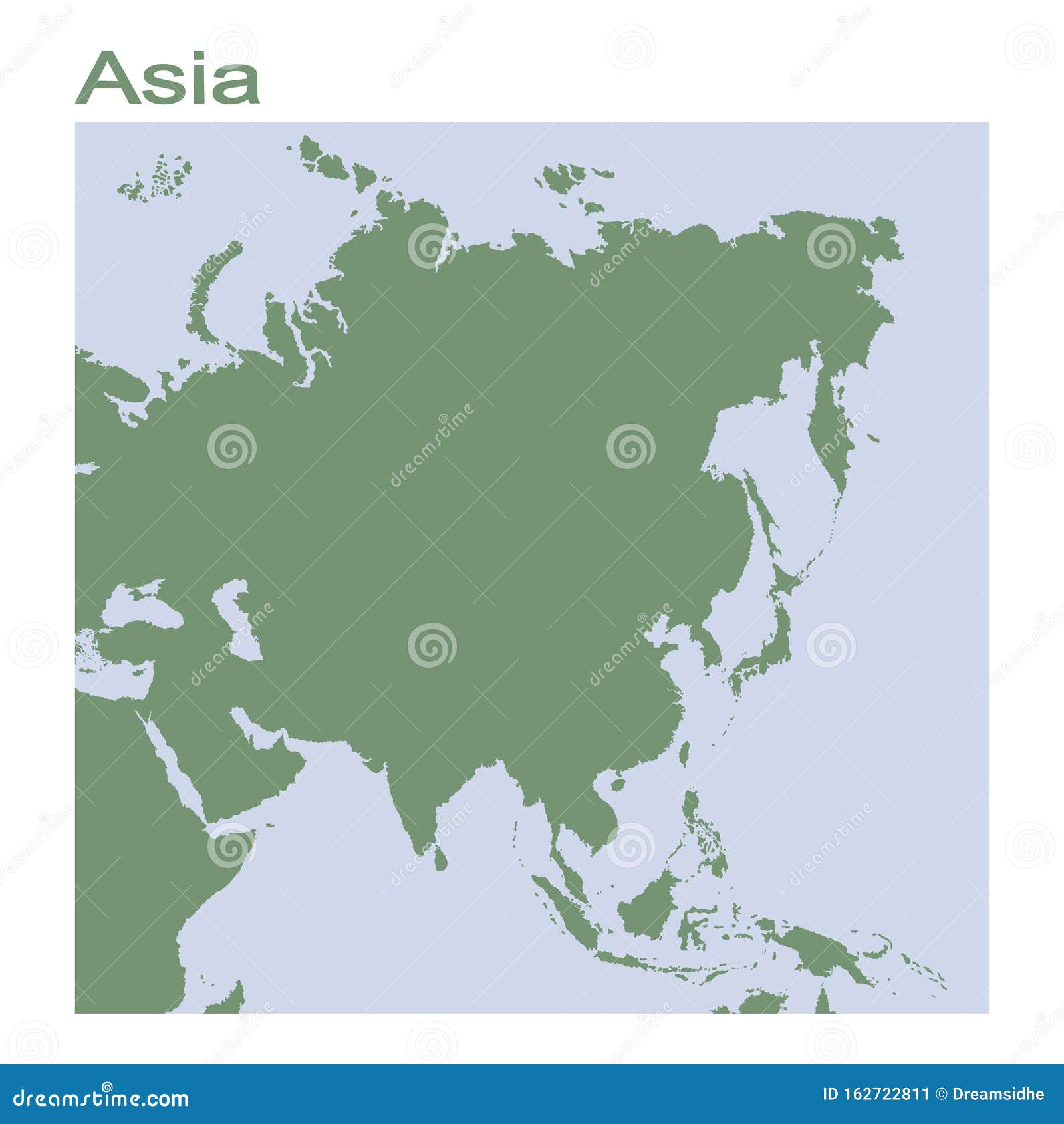 Vector Map of Continent Asia Stock Vector - Illustration of earth ...