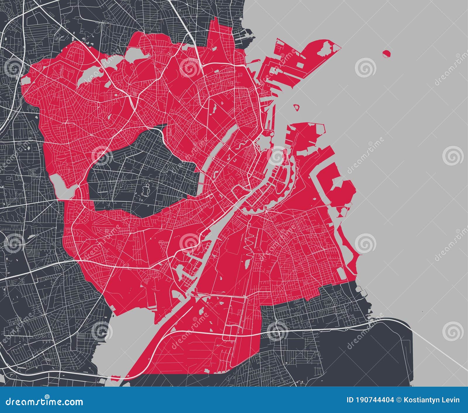 Vector Map of Copenhagen. Street Map Art Poster Illustration Stock ...