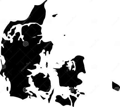 Vector map of denmark stock vector. Illustration of european - 8032482