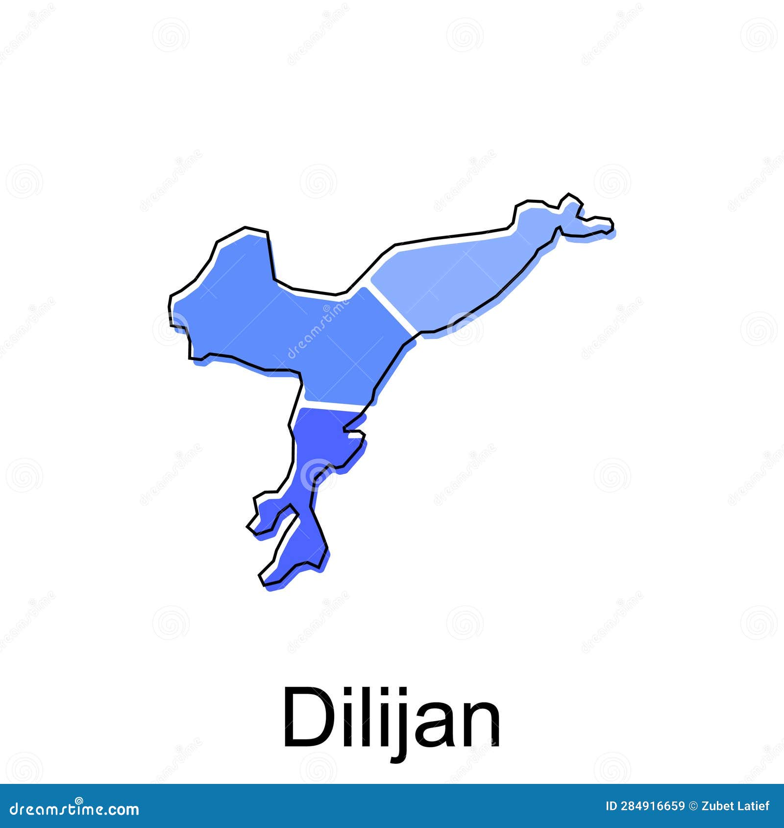 Vector Map of the Dilijan. Borders of for Your Infographic Stock Vector ...