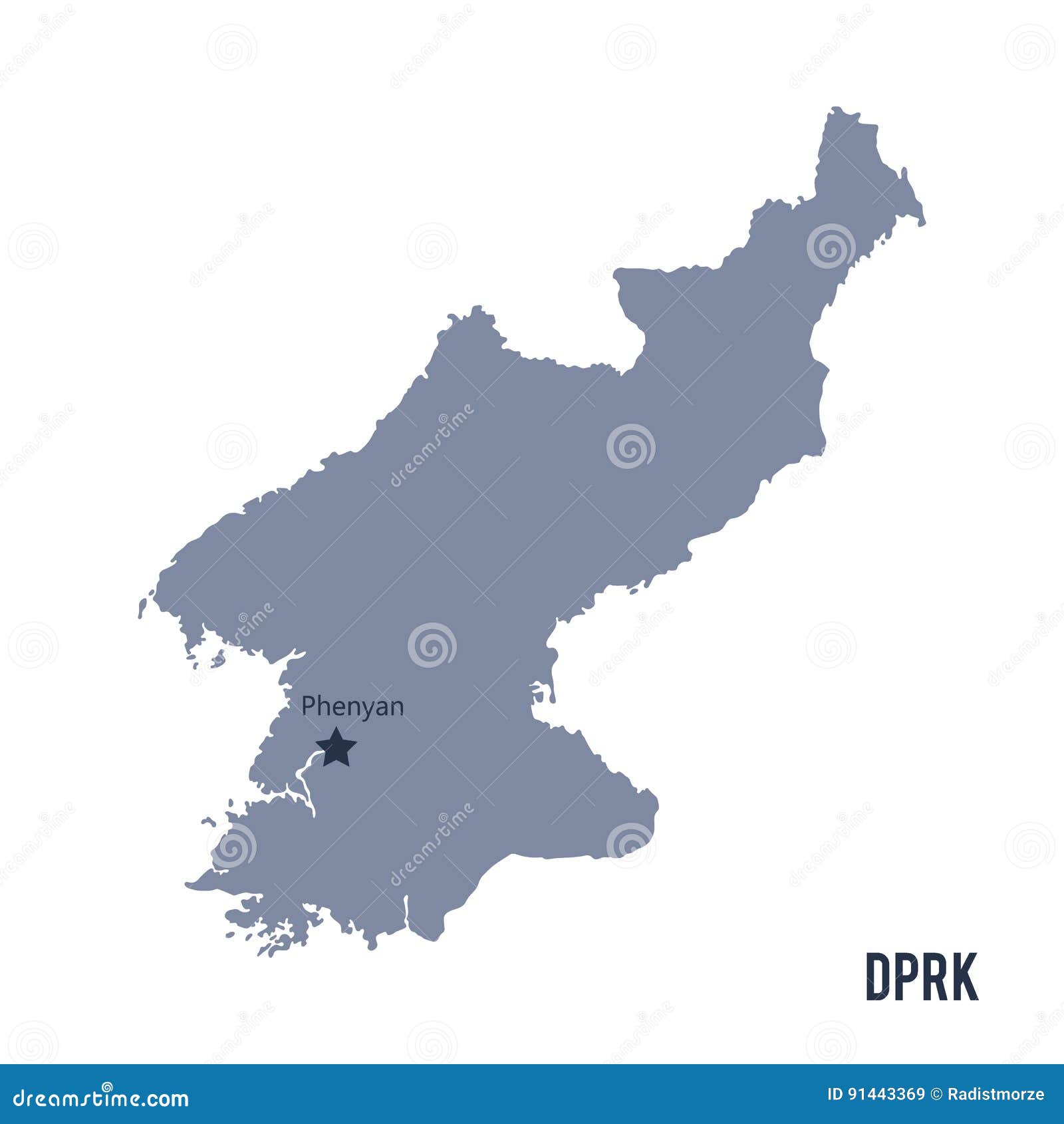Vector Map Of DPRK Isolated On White Background. Royalty-Free Stock ...