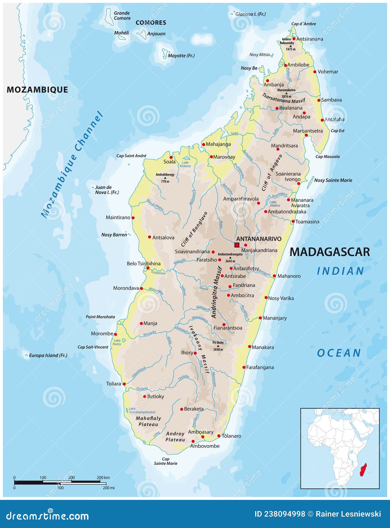 African Islands Near Madagascar