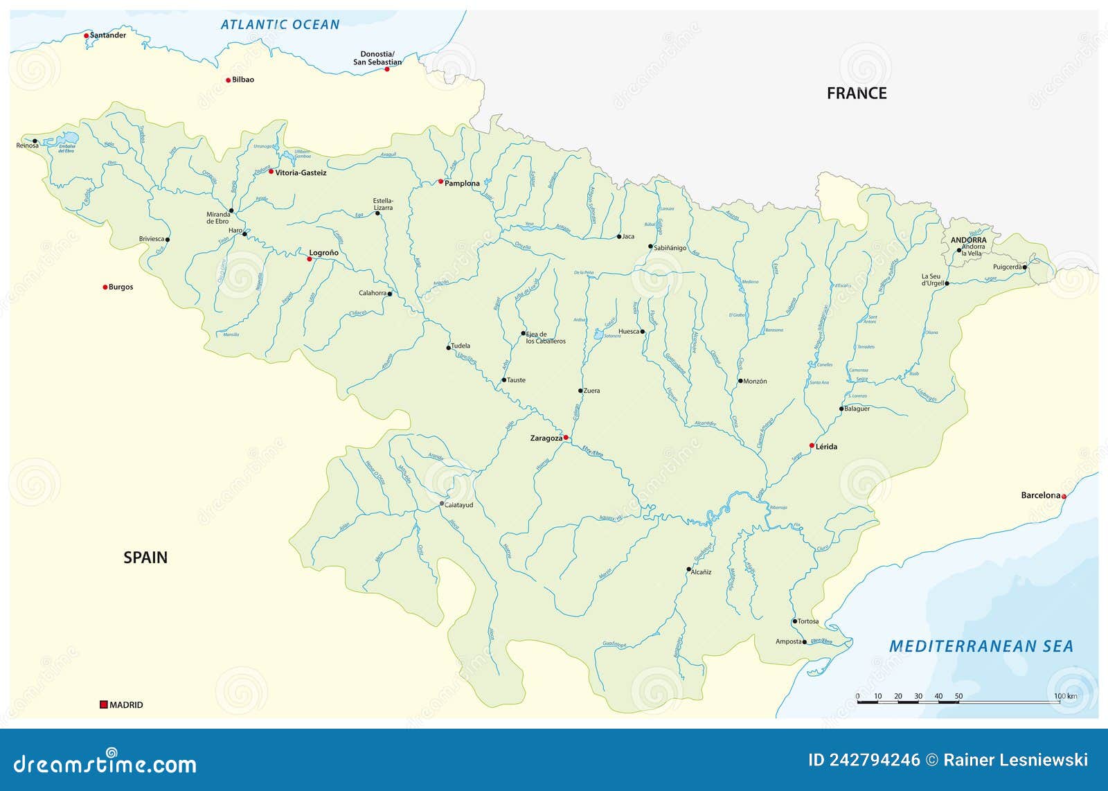 Physical Map Of Europe Ebro River