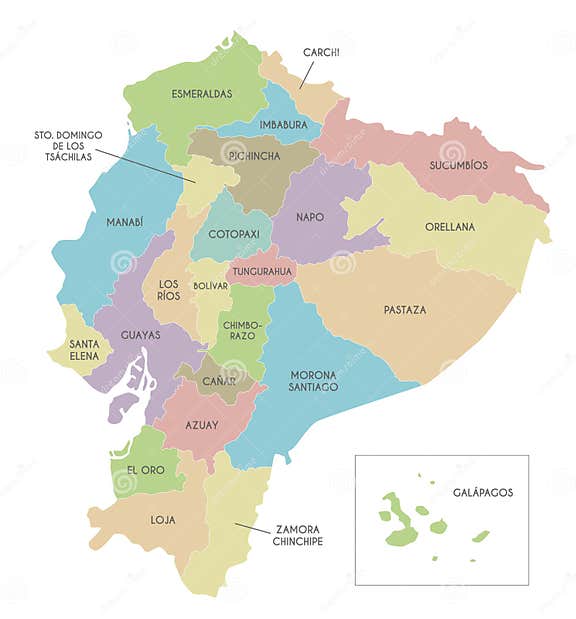 Vector Map of Ecuador with Provinces and Administrative Divisions. Stock Illustration ...
