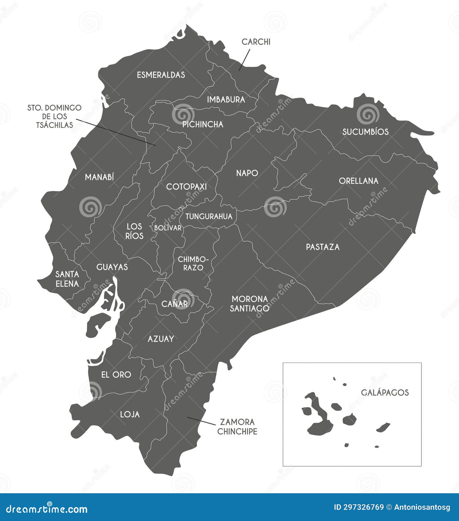 Vector Map of Ecuador with Provinces and Administrative Divisions. Stock Illustration ...