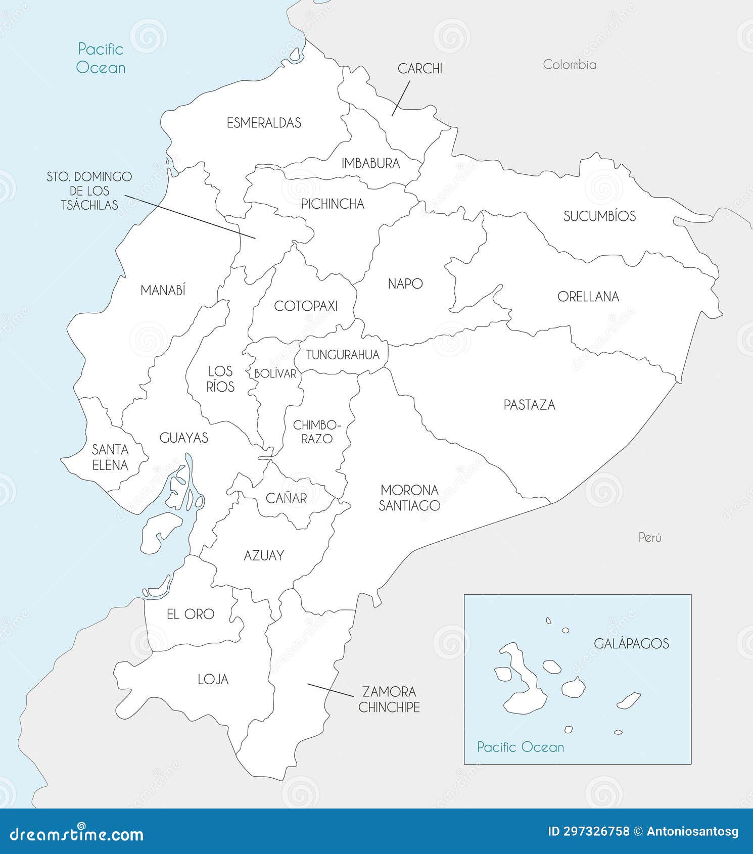 Vector Map Of Ecuador With Provinces And Administrative Divisions, And ...