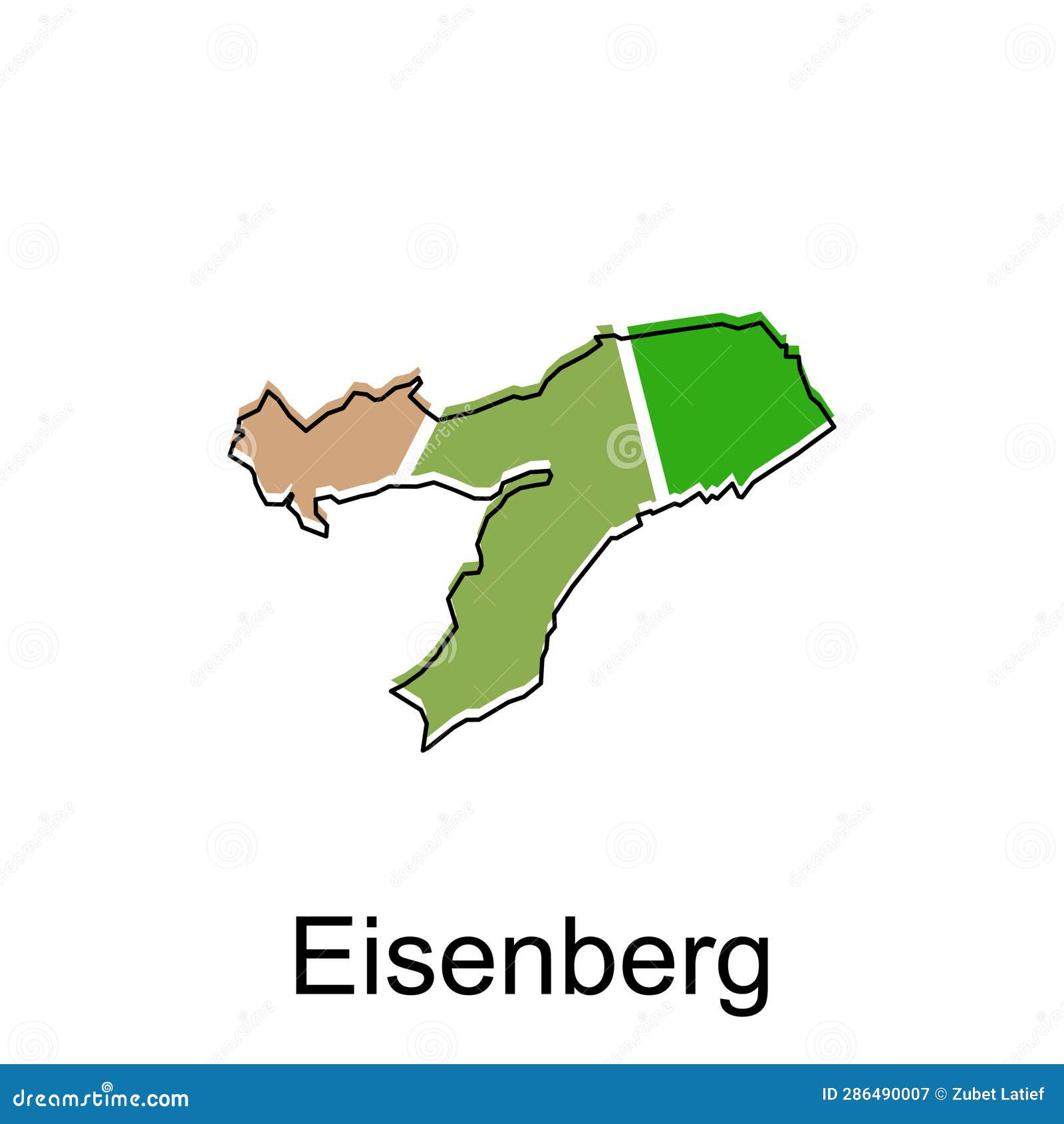 Vector Map of Eisenberg Modern Outline, High Detailed Vector ...