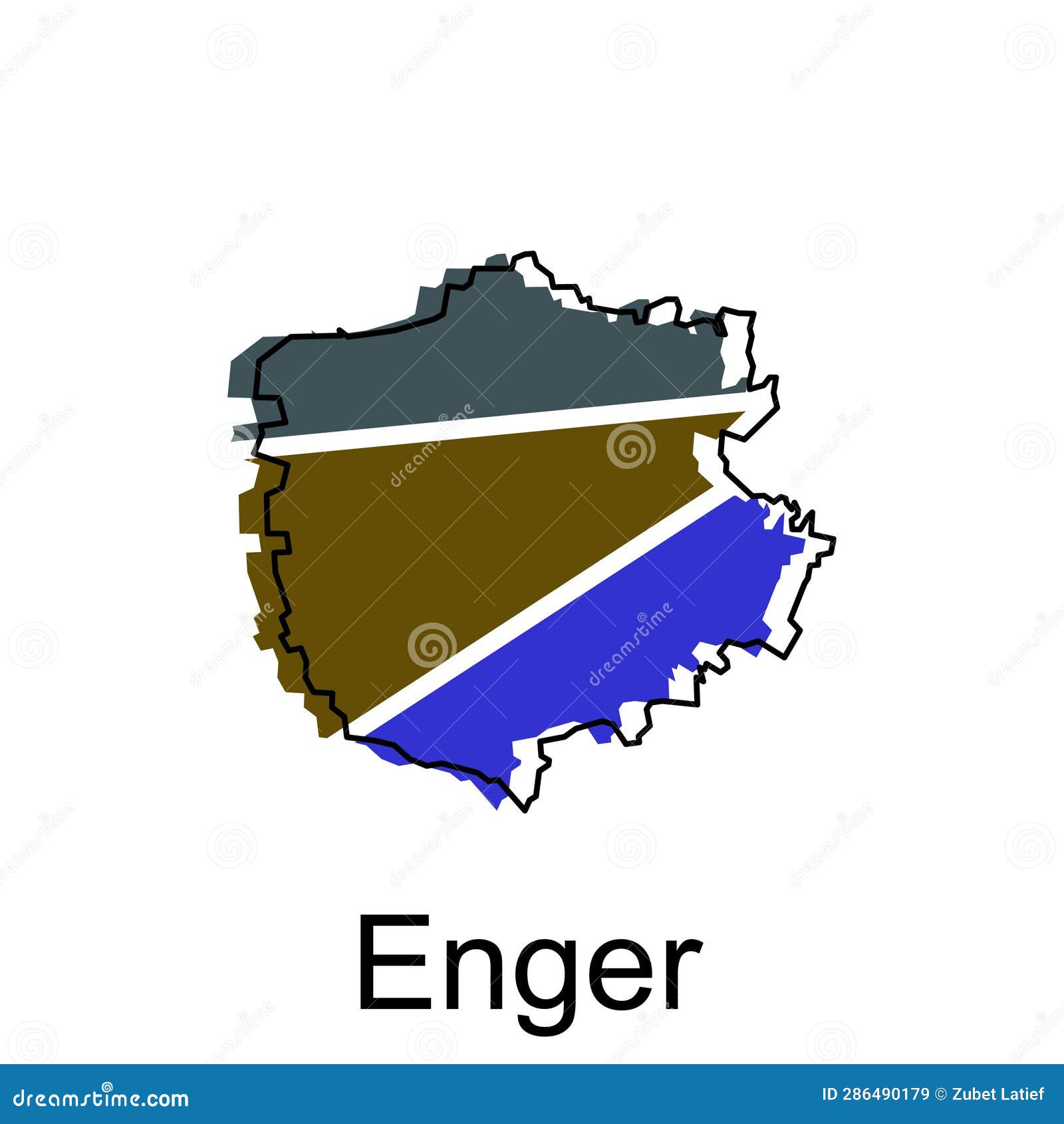 Vector Map of Enger Modern Outline, High Detailed Vector Illustration ...