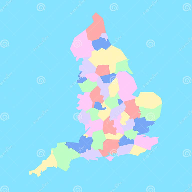 Vector Map of England S Ceremonial Counties To Study Stock Vector ...