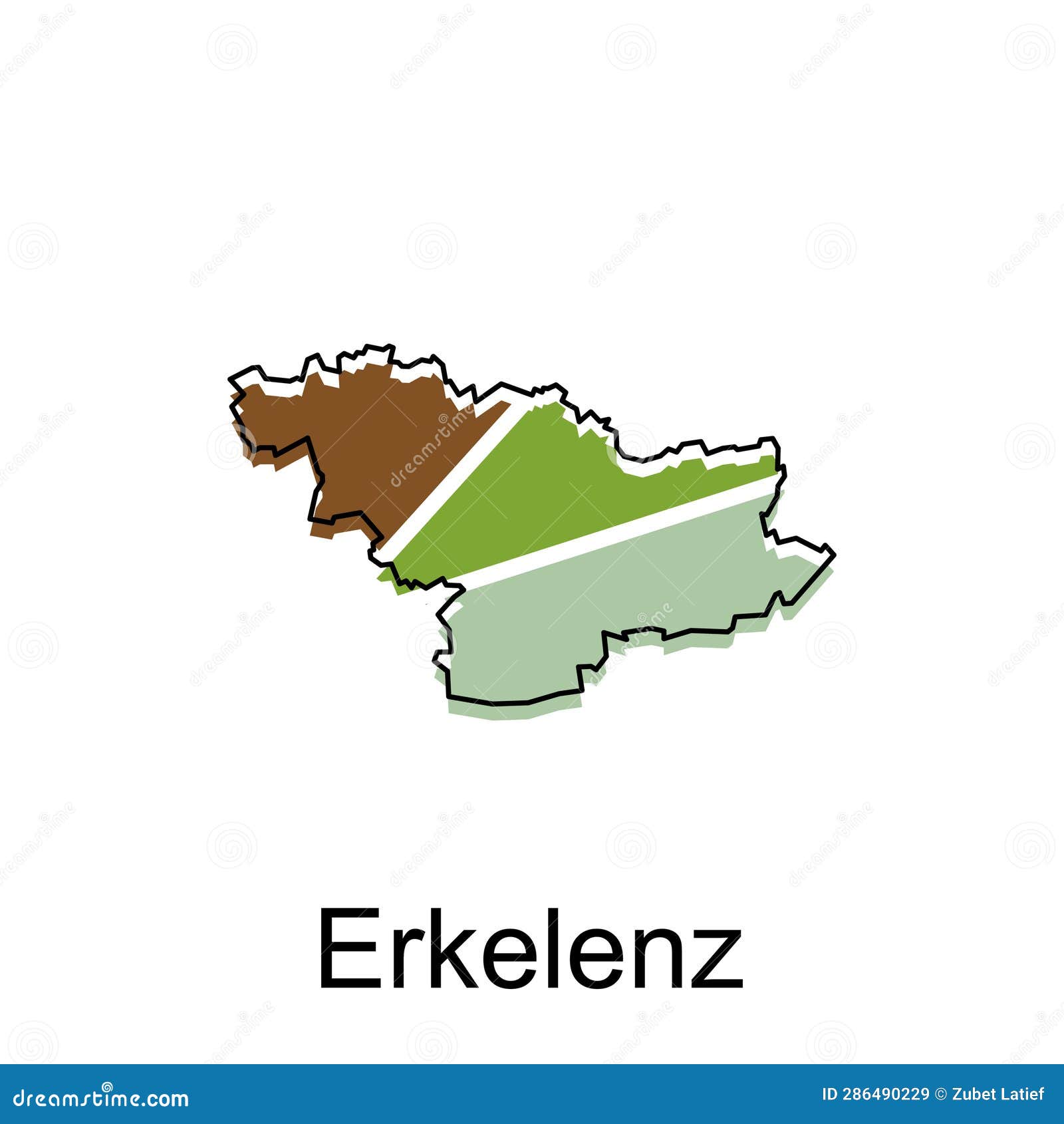 Vector Map of Erkelenz Modern Outline, High Detailed Vector ...