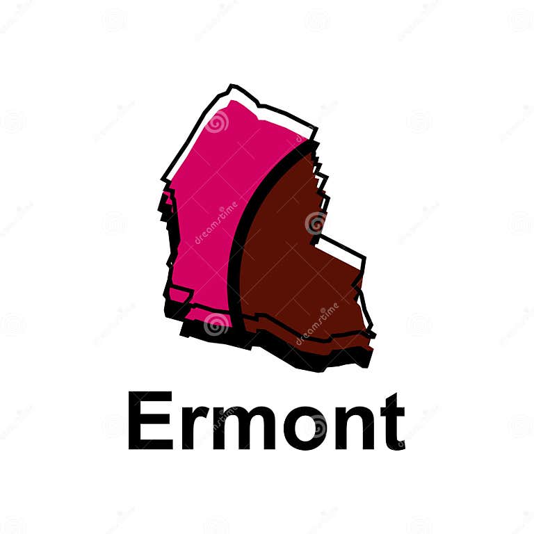Vector Map of Ermont Design, Illustration Design Template on White ...