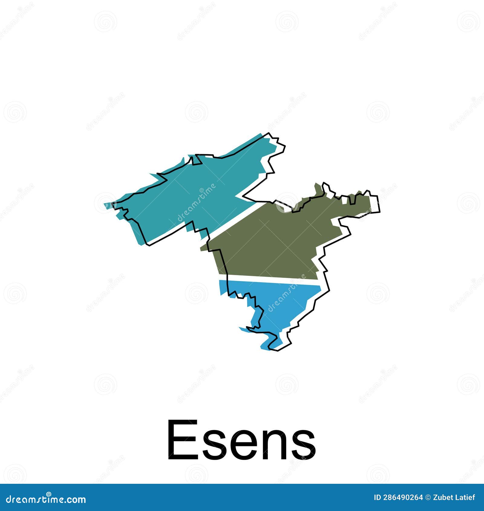 Vector Map of Esens Modern Outline, High Detailed Vector Illustration ...