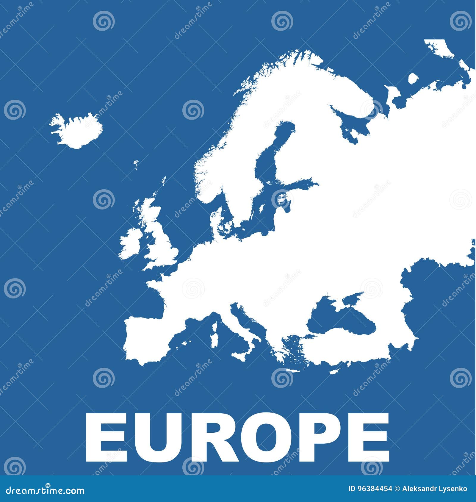 Vector map of Europe stock vector. Illustration of navigation - 96384454
