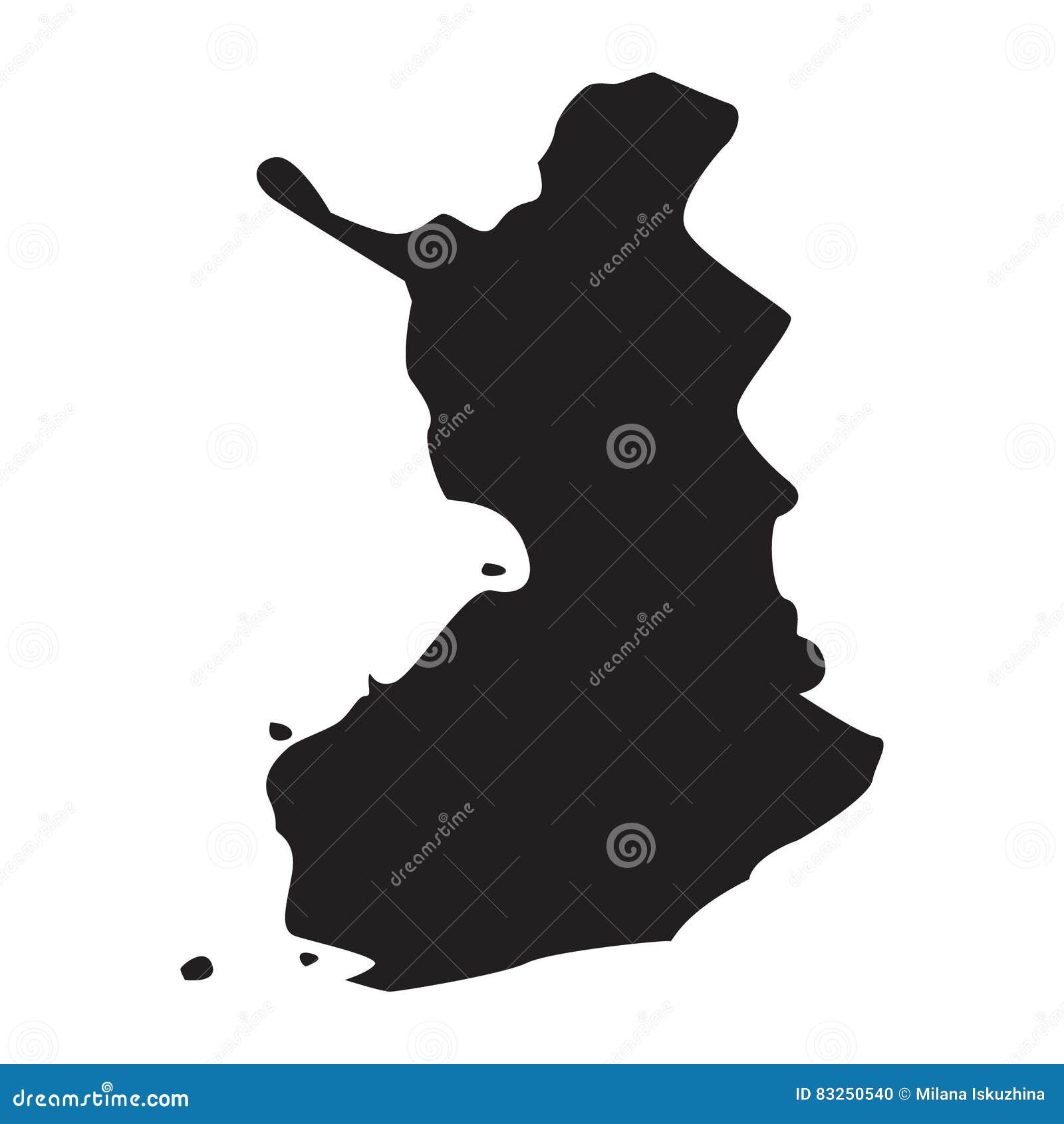 Vector map - Finland stock vector. Illustration of border - 83250540