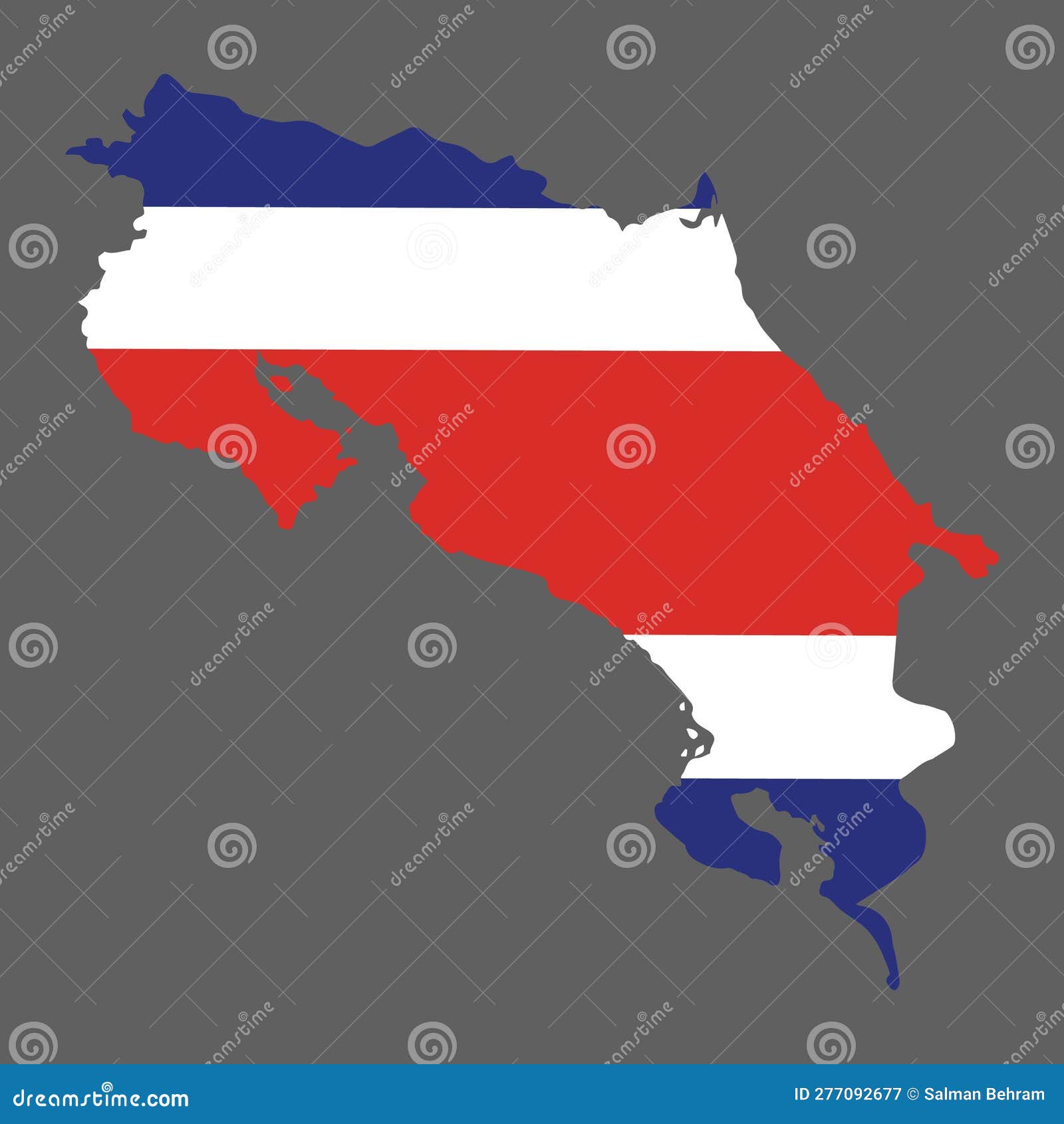 Vector Map with the Flag Inside - Costa Rica Stock Vector ...