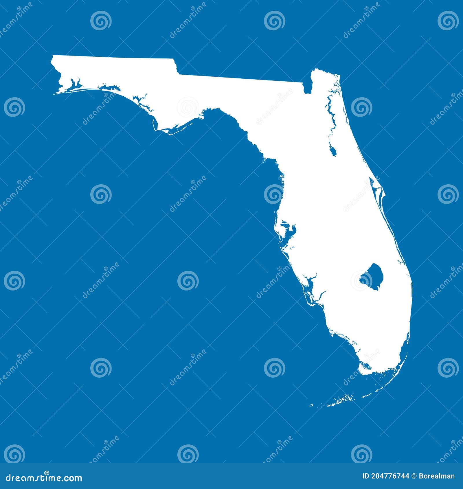 Map of the Florida stock vector. Illustration of florida - 204776744