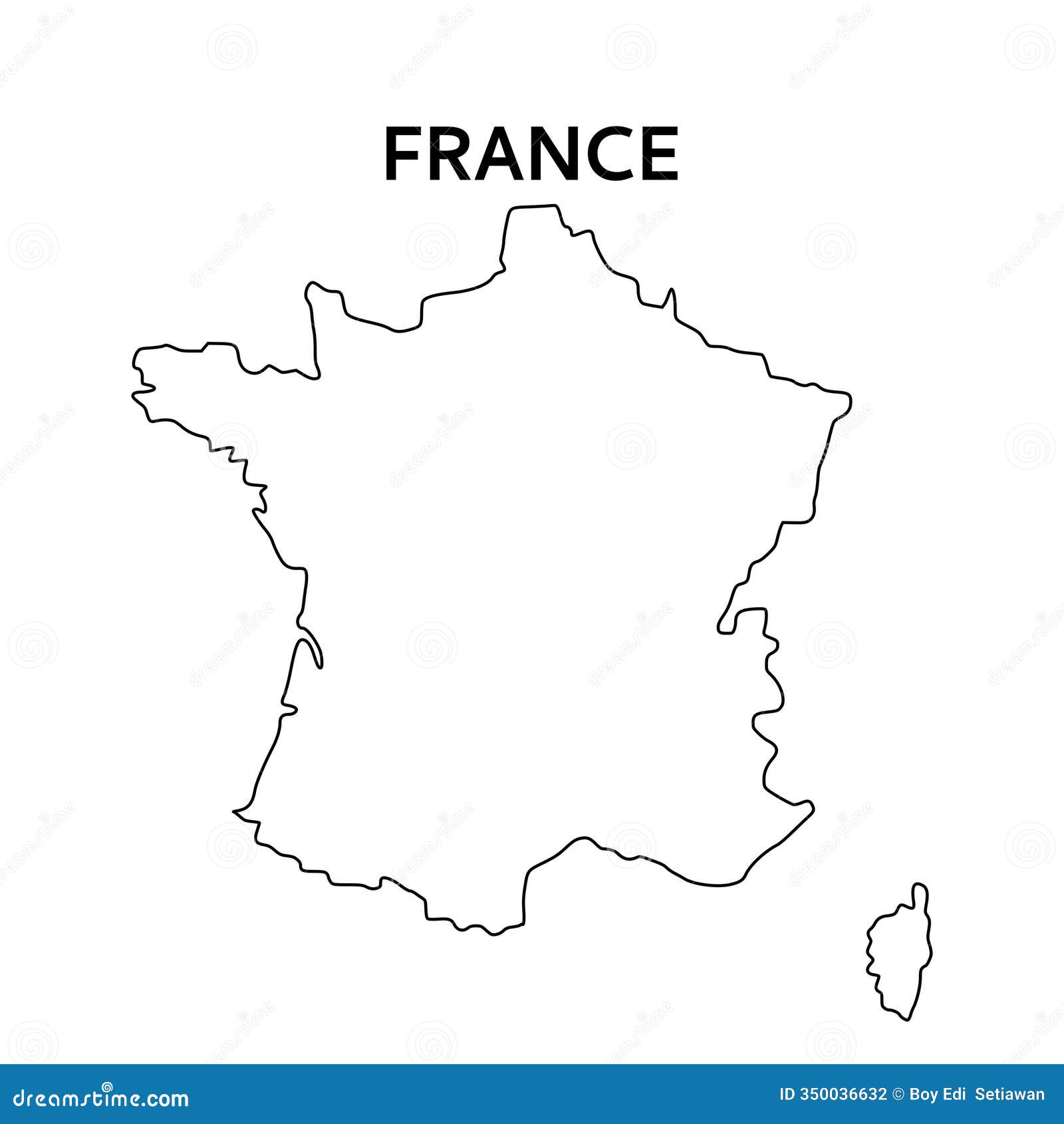 France Outline Map National Borders Cartoon Vector | CartoonDealer.com ...