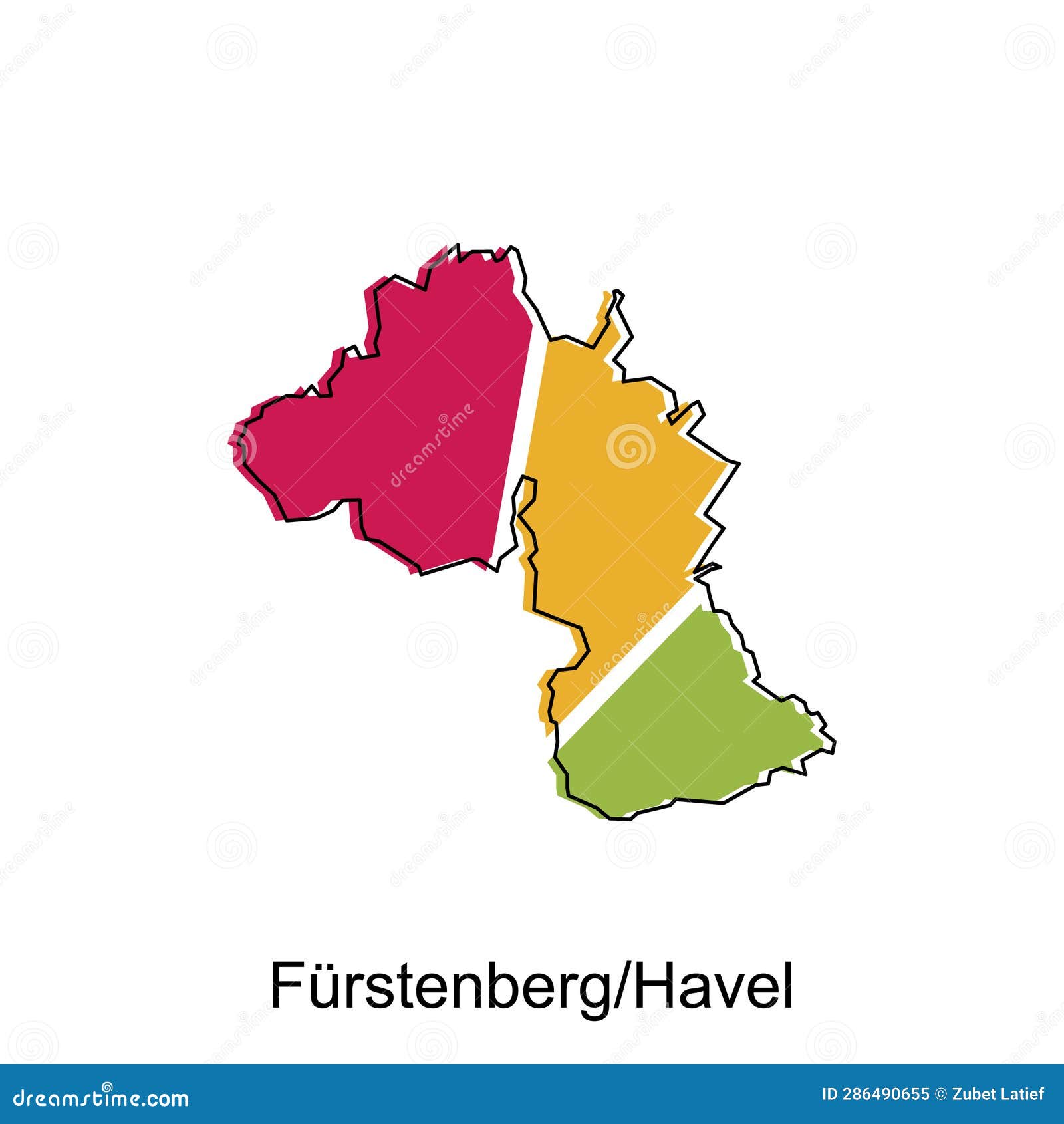 Vector Map of Furstenberg Havel Modern Outline, High Detailed Vector ...