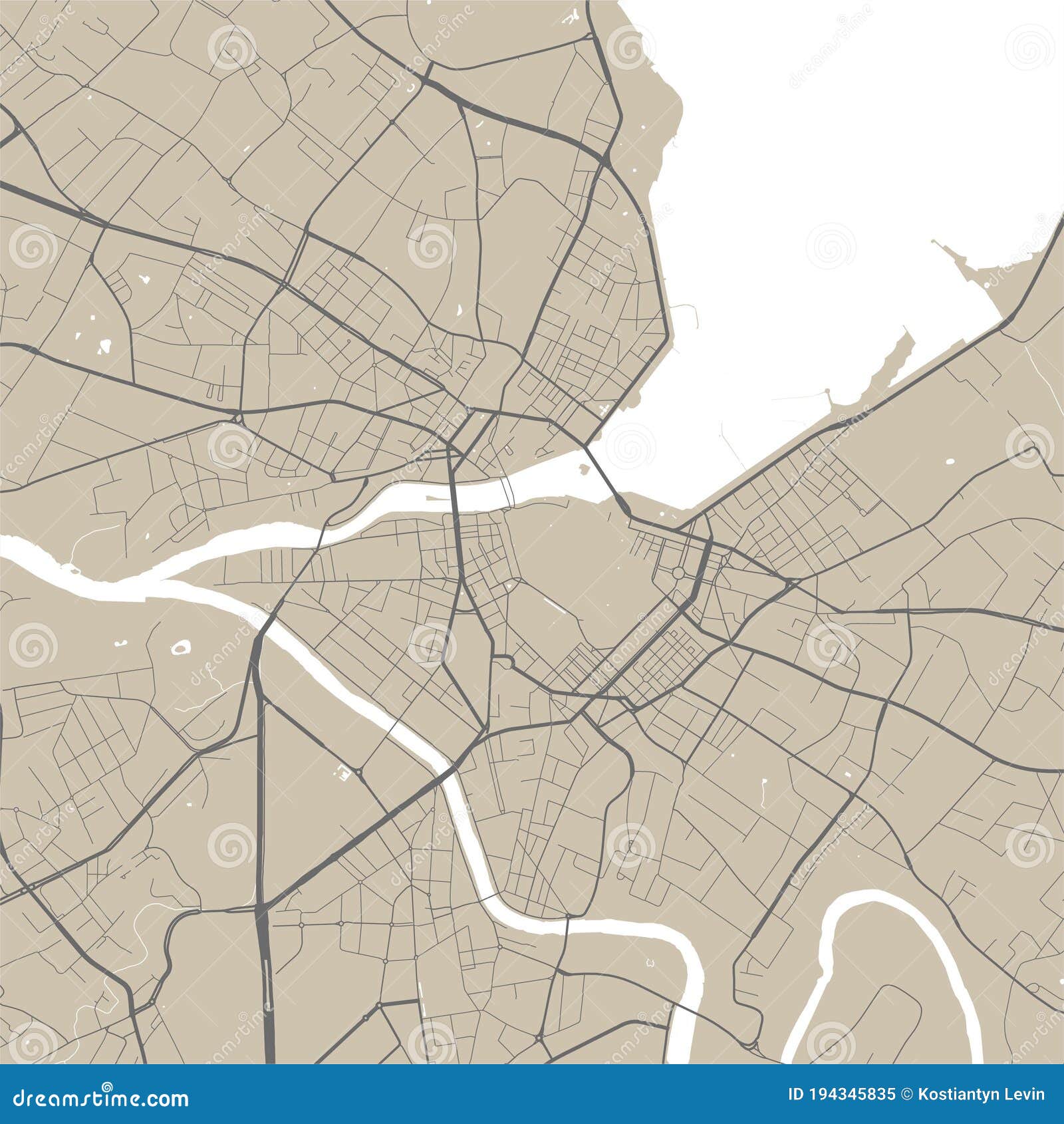 Vector Map of Geneva. Street Map Art Poster Illustration Stock Vector ...