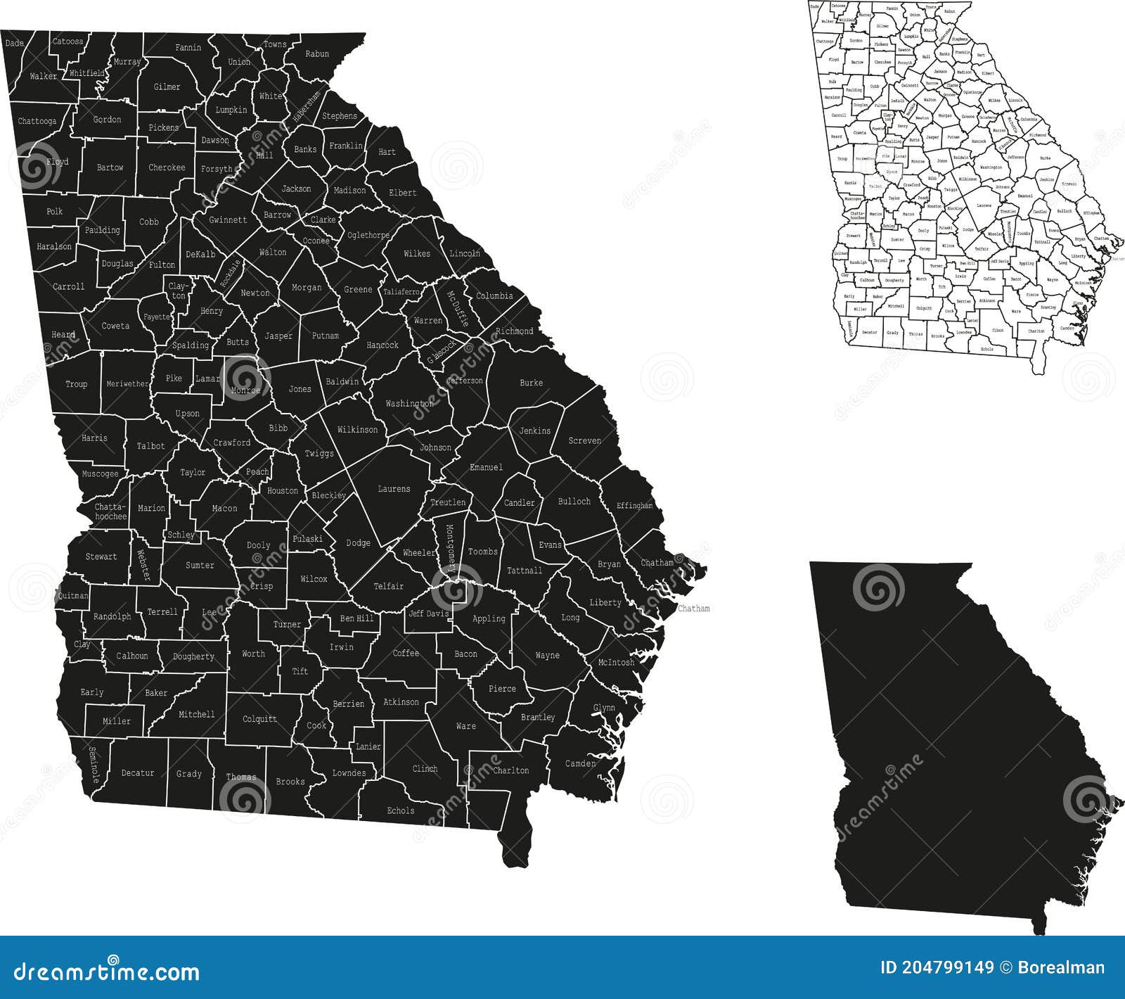 Map of the Georgia stock vector. Illustration of design - 204799149