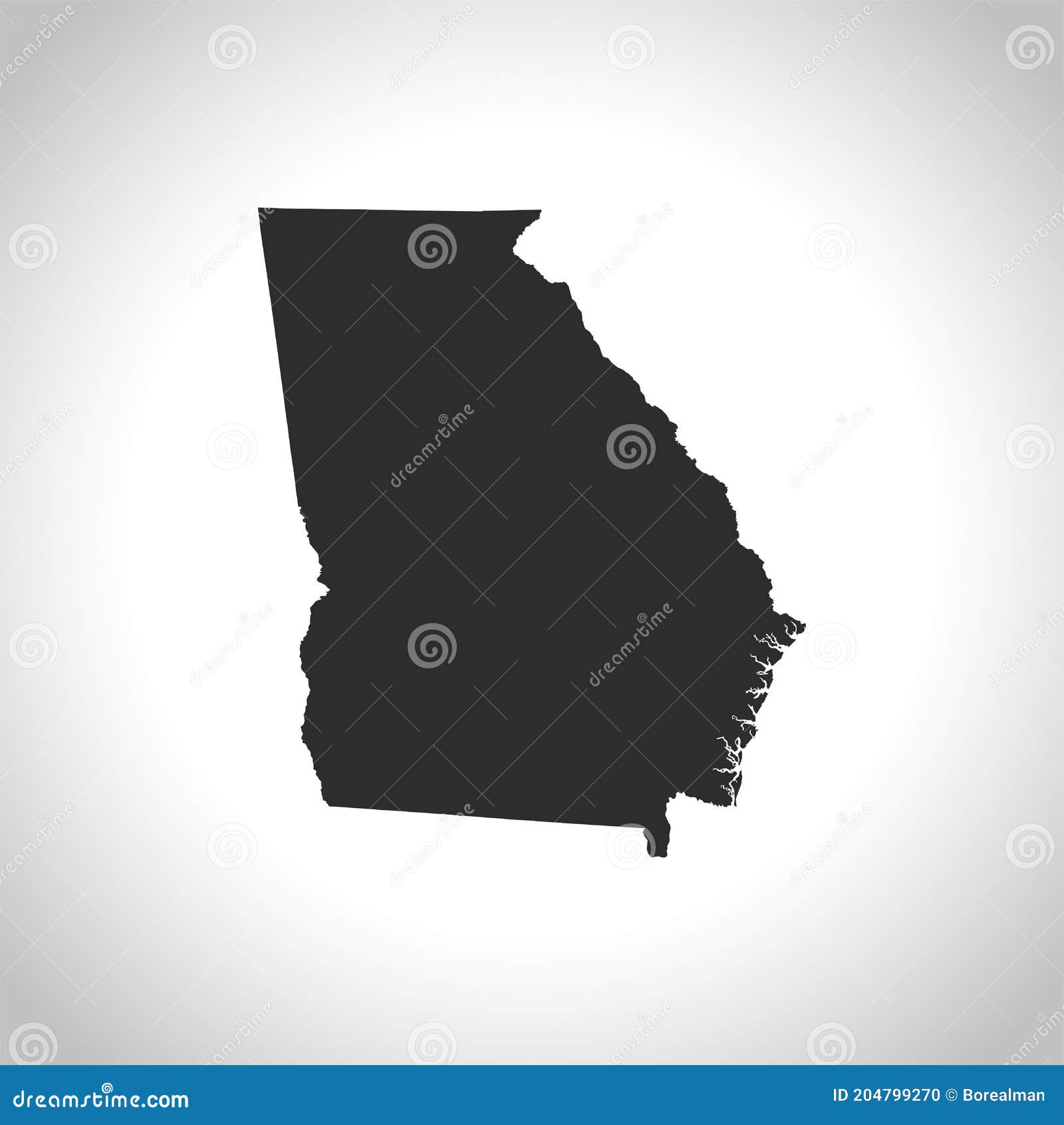 Map of the Georgia stock vector. Illustration of america - 204799270