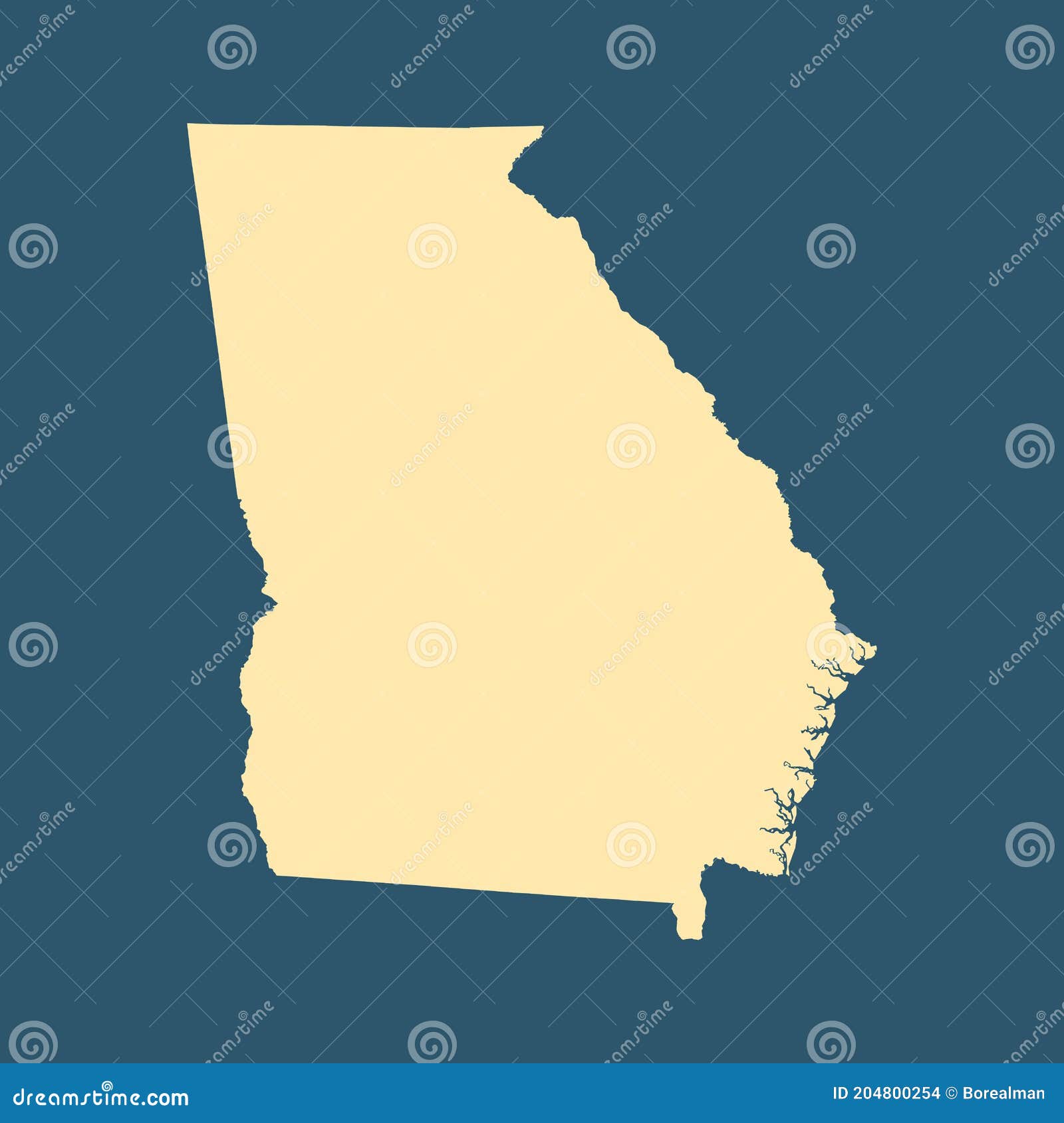 Map of the Georgia stock vector. Illustration of states - 204800254