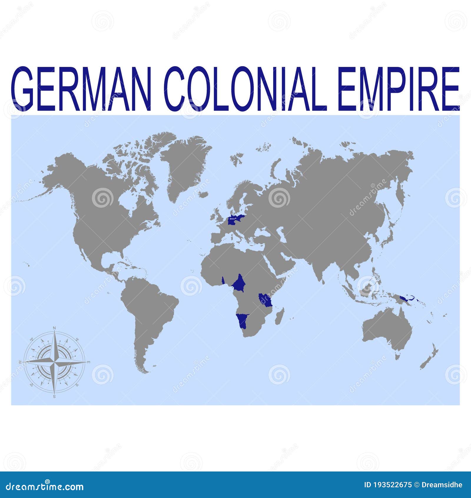 Vector Map of the German Colonial Empire Stock Vector - Illustration of ...
