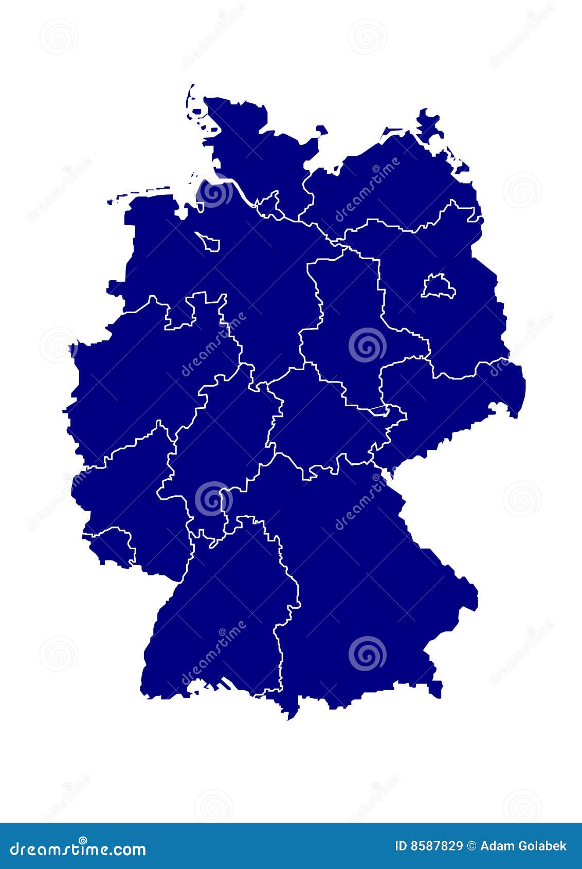 Vector map of germany stock vector. Illustration of nder - 8587829