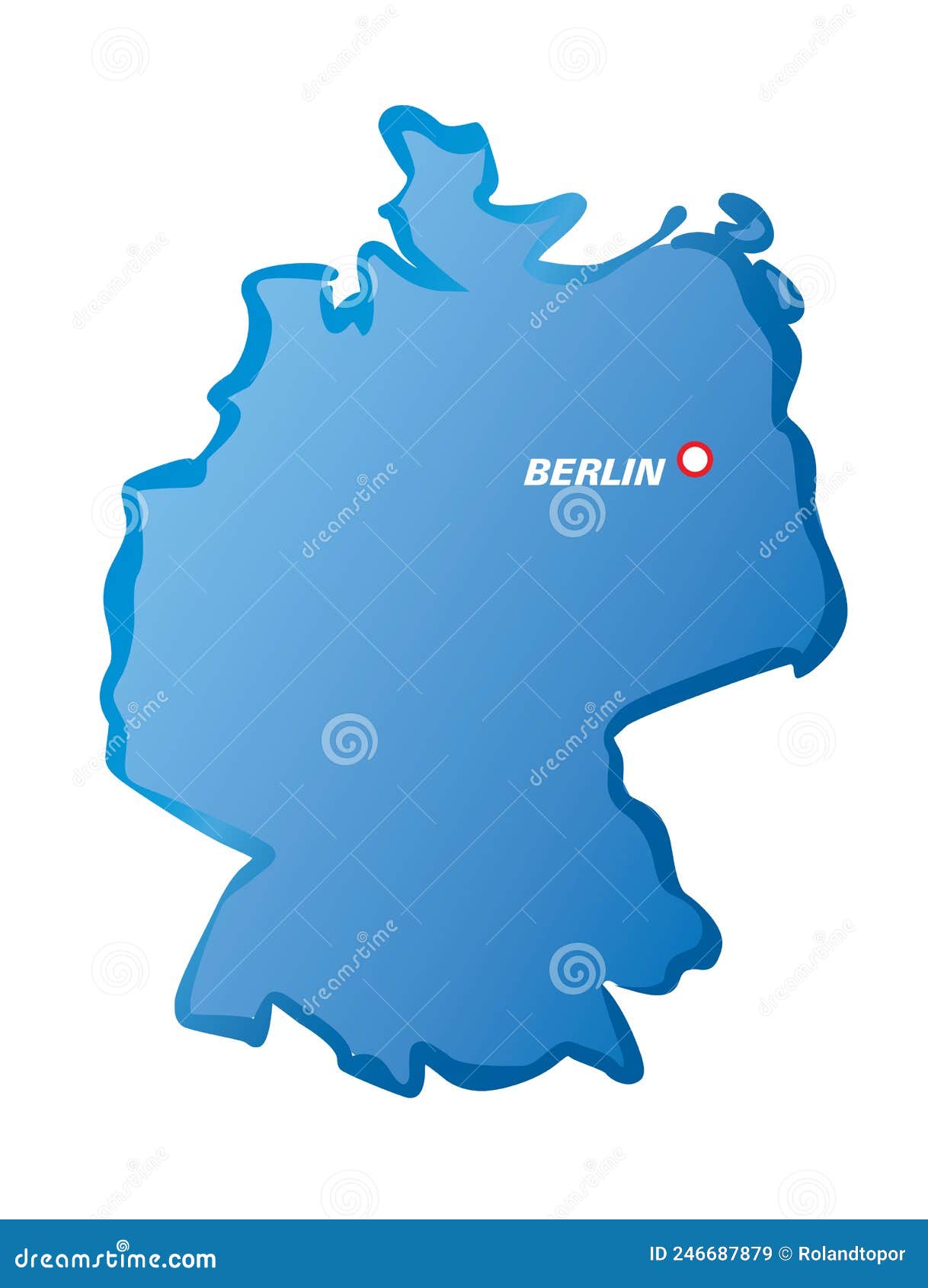 Germany Map - Blue Orange Gray - Highly Detailed Vector Illustration ...