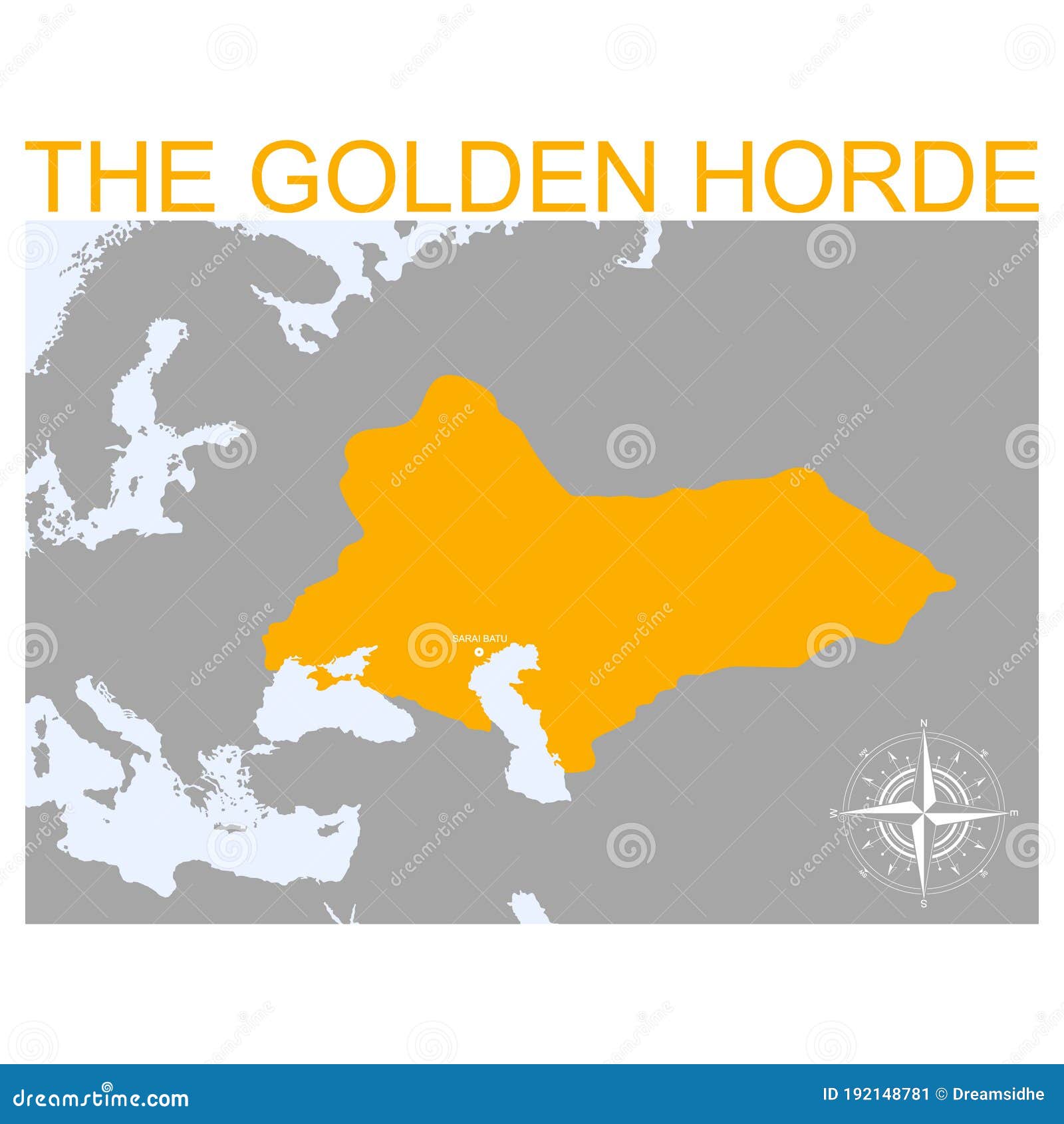 Vector Map of the Golden Horde Stock Vector - Illustration of eurasia ...