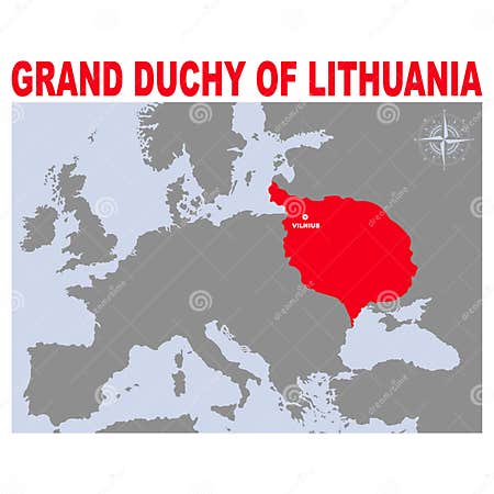 Vector Map of the Grand Duchy of Lithuania Stock Vector - Illustration ...