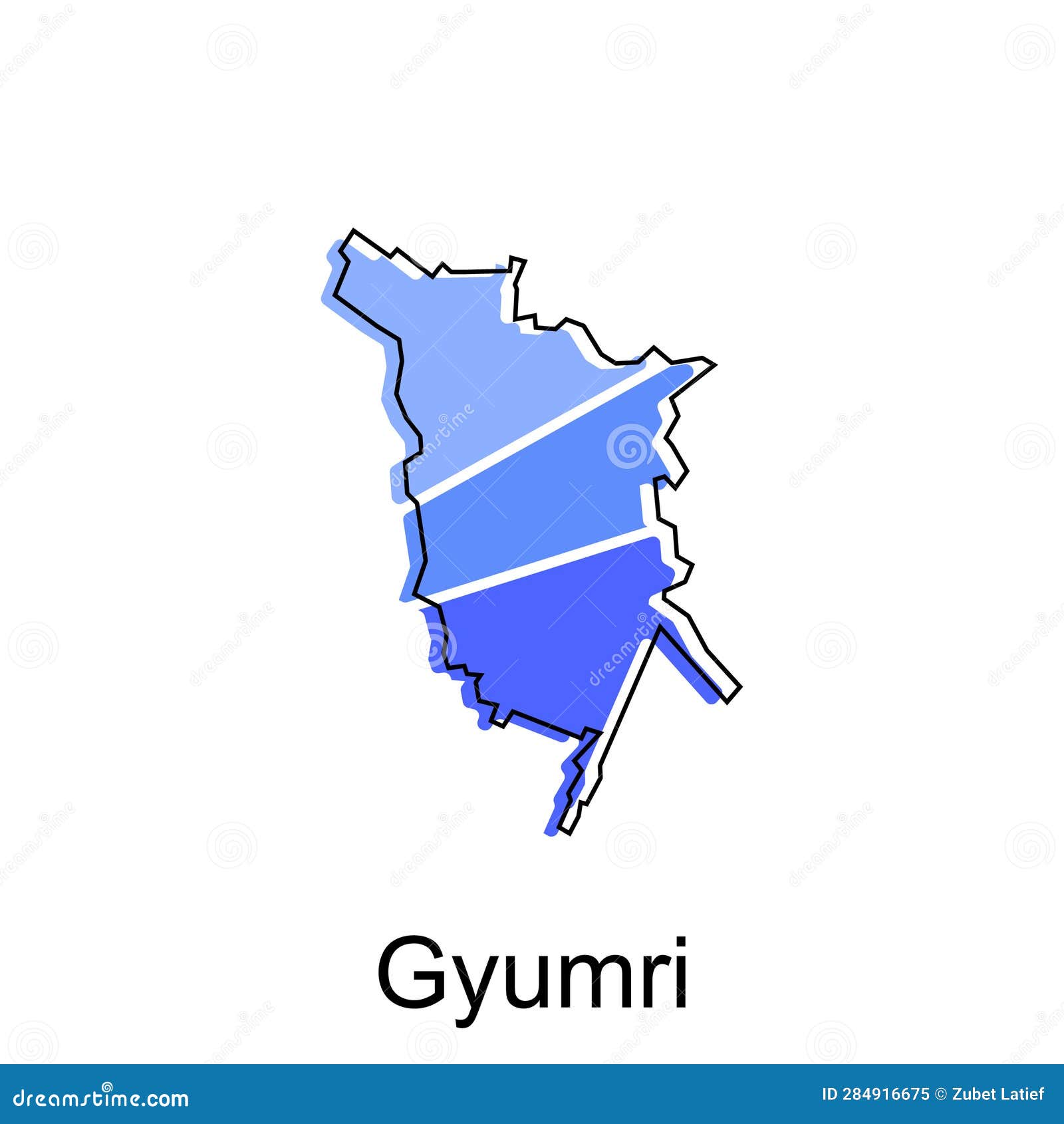Vector Map of the Gyumri. Borders of for Your Infographic Stock Vector ...