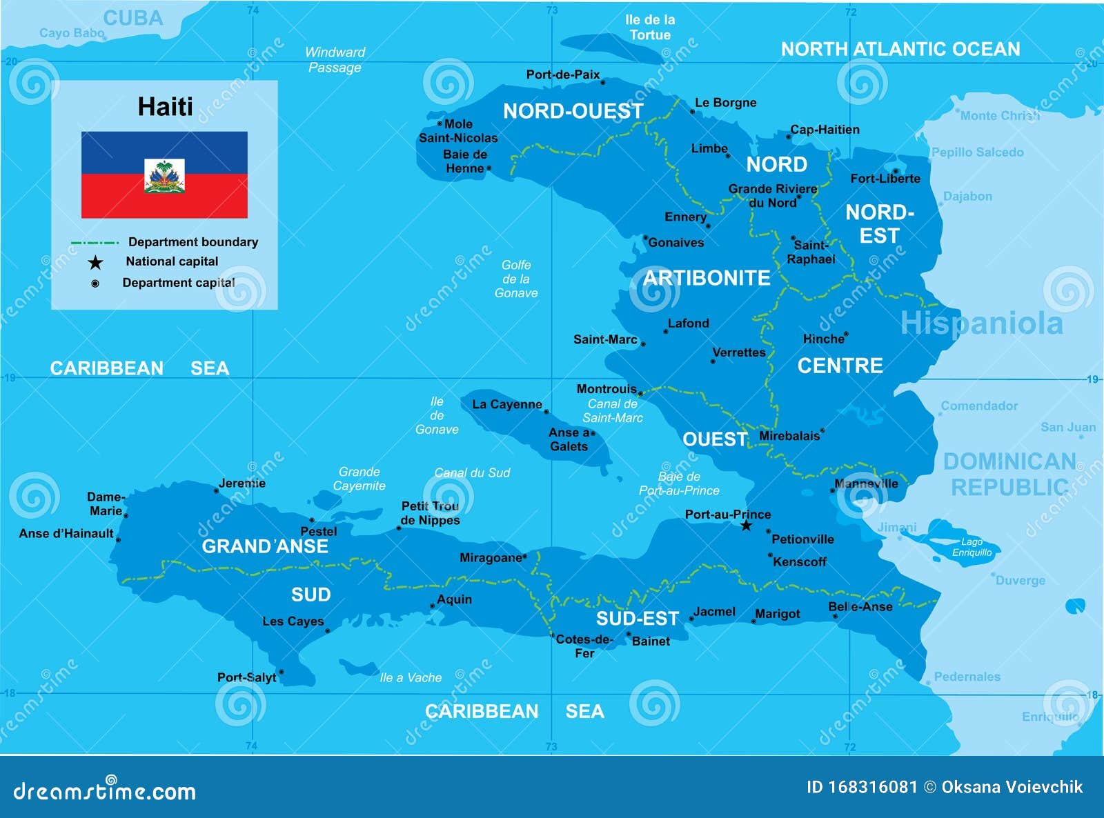 Vector map of haiti stock vector. Illustration of geographical - 168316081
