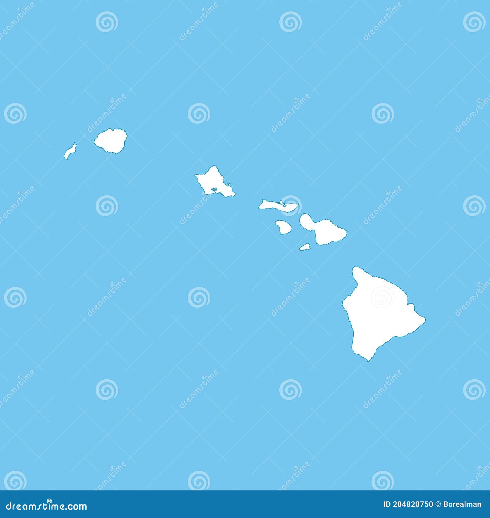 Map of the Hawaii stock vector. Illustration of travel - 204820750