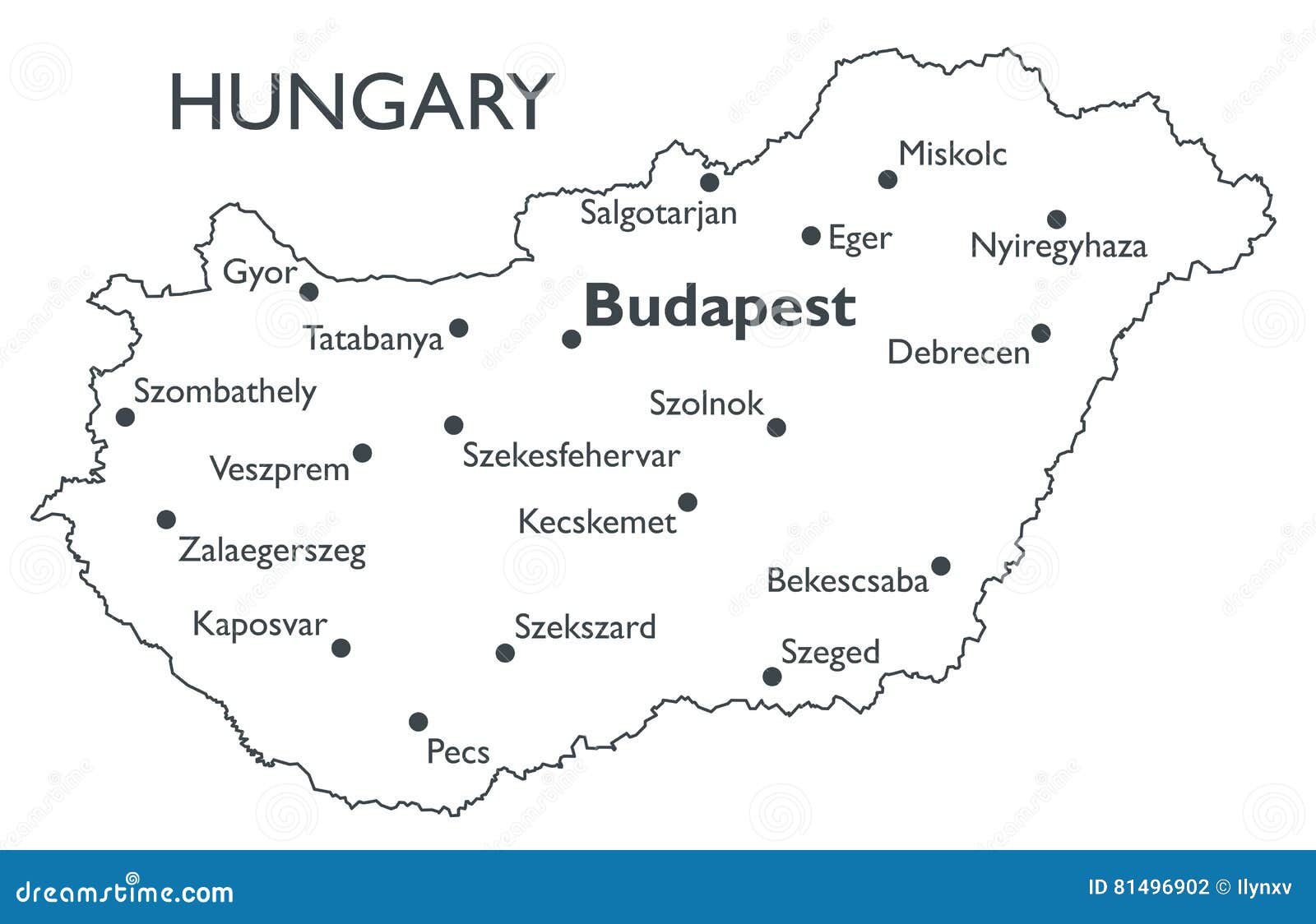 Gyor City Hungary, Gyor-Moson-Sopron County Map Vector Illustration ...