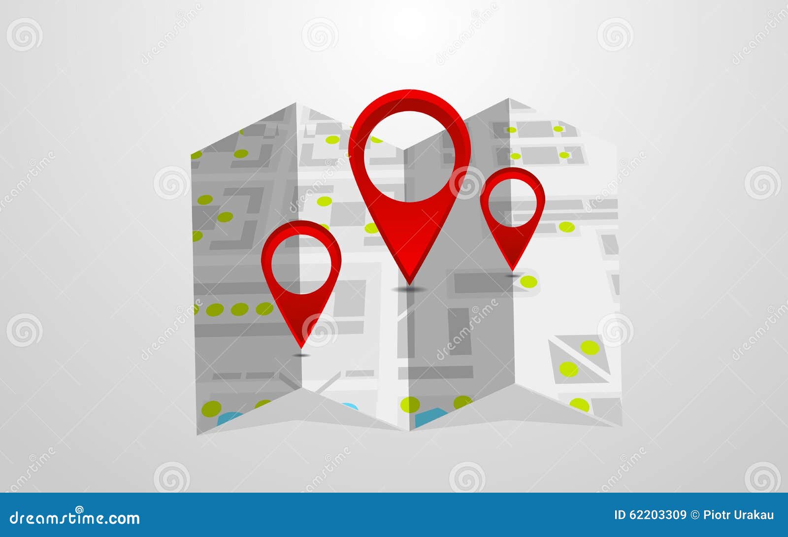 Vector map stock vector. Illustration of cartoon, land - 62203309