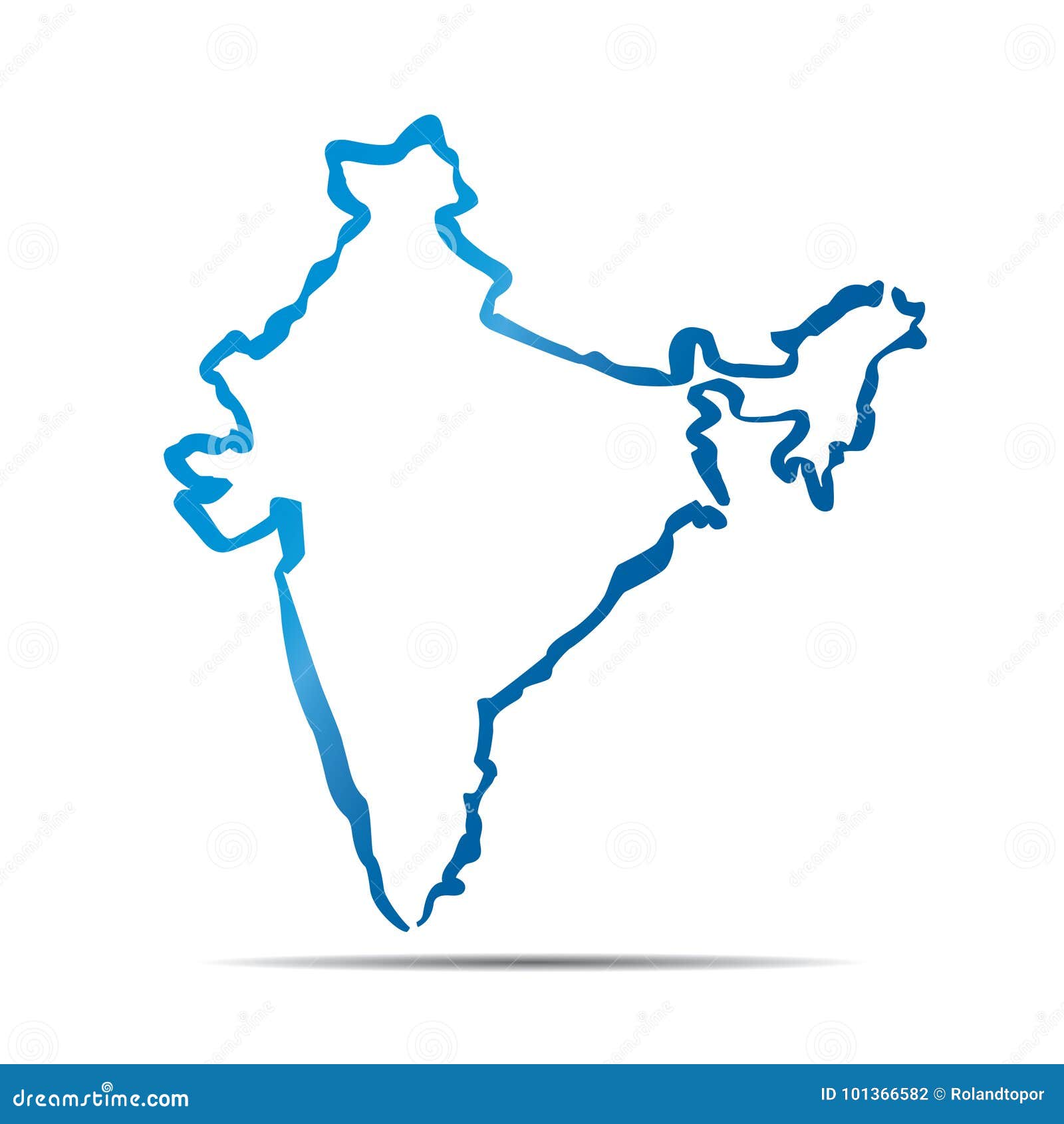 Vector map of India stock vector. Illustration of east - 101366582