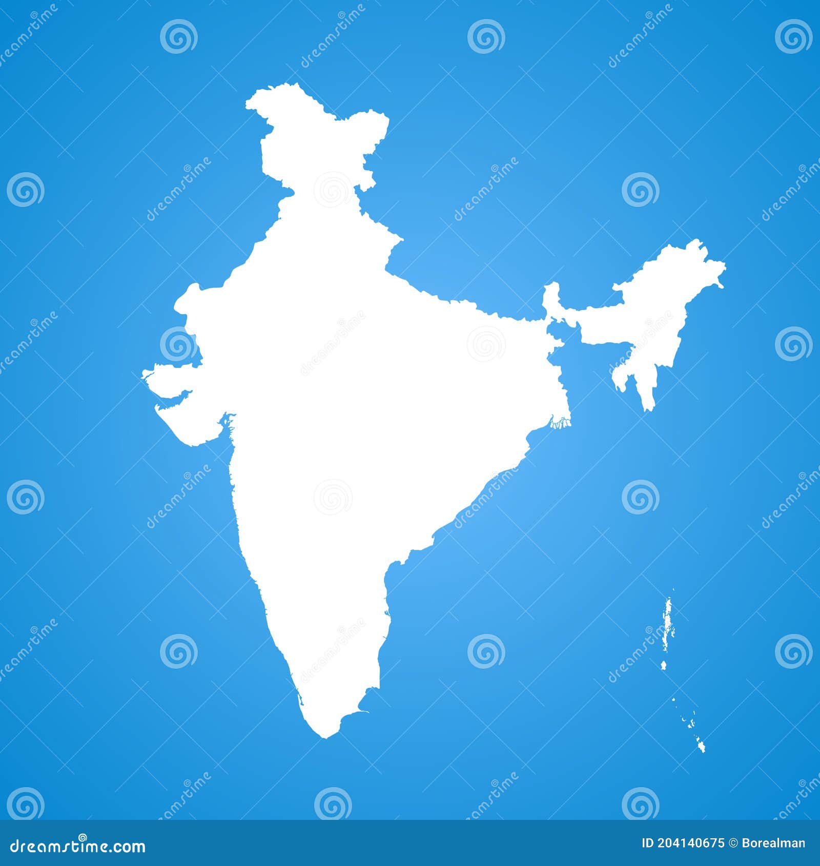 Map of the India stock vector. Illustration of geography - 204140675