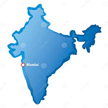 Vector Map of India and Mumbai Stock Vector - Illustration of mumbai ...