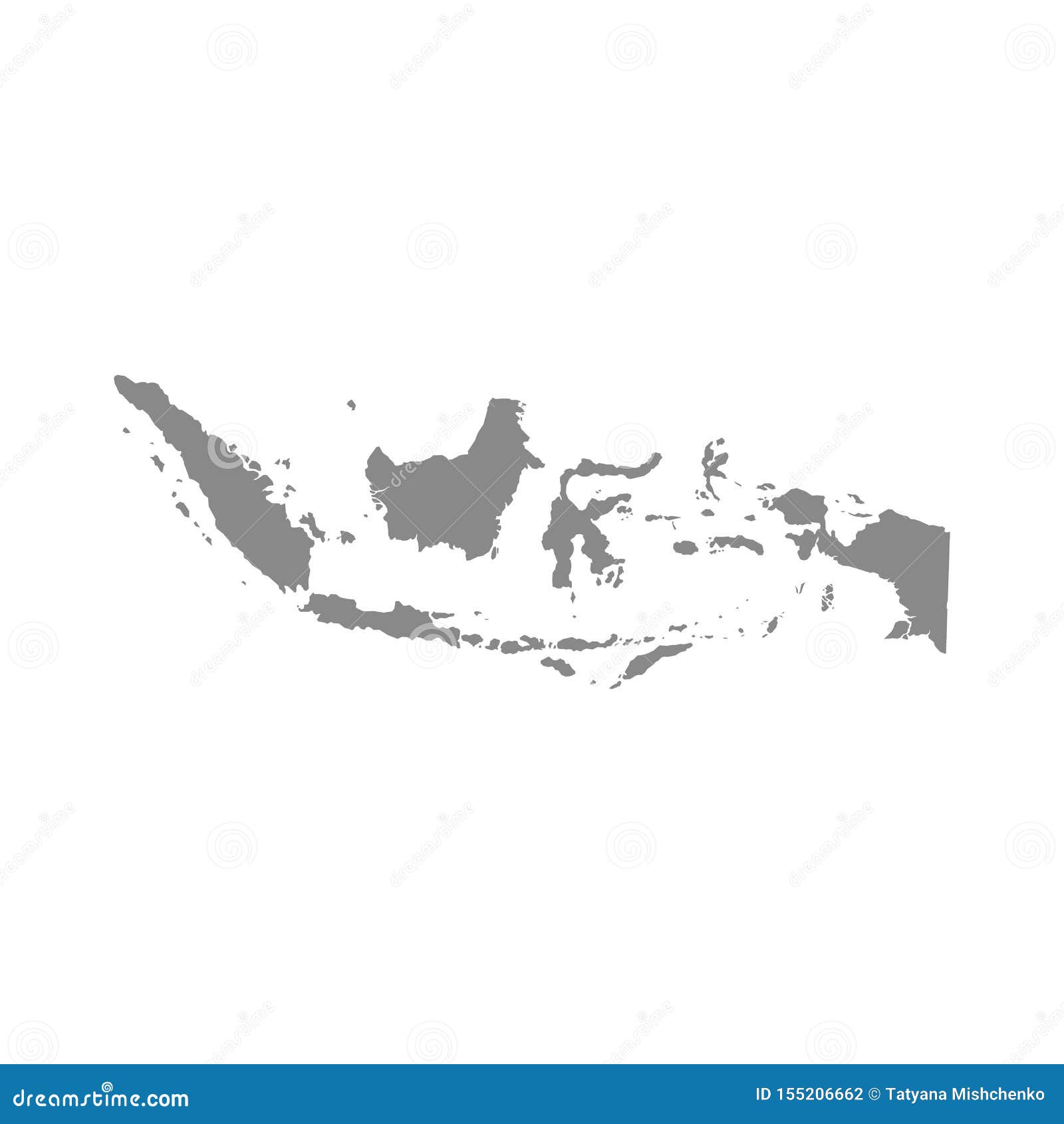 Vector Map Indonesia. Isolated Vector Illustration. Gray on White ...
