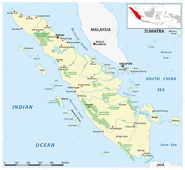 Vector Map of the Indonesian Island of Sumatra Stock Vector ...